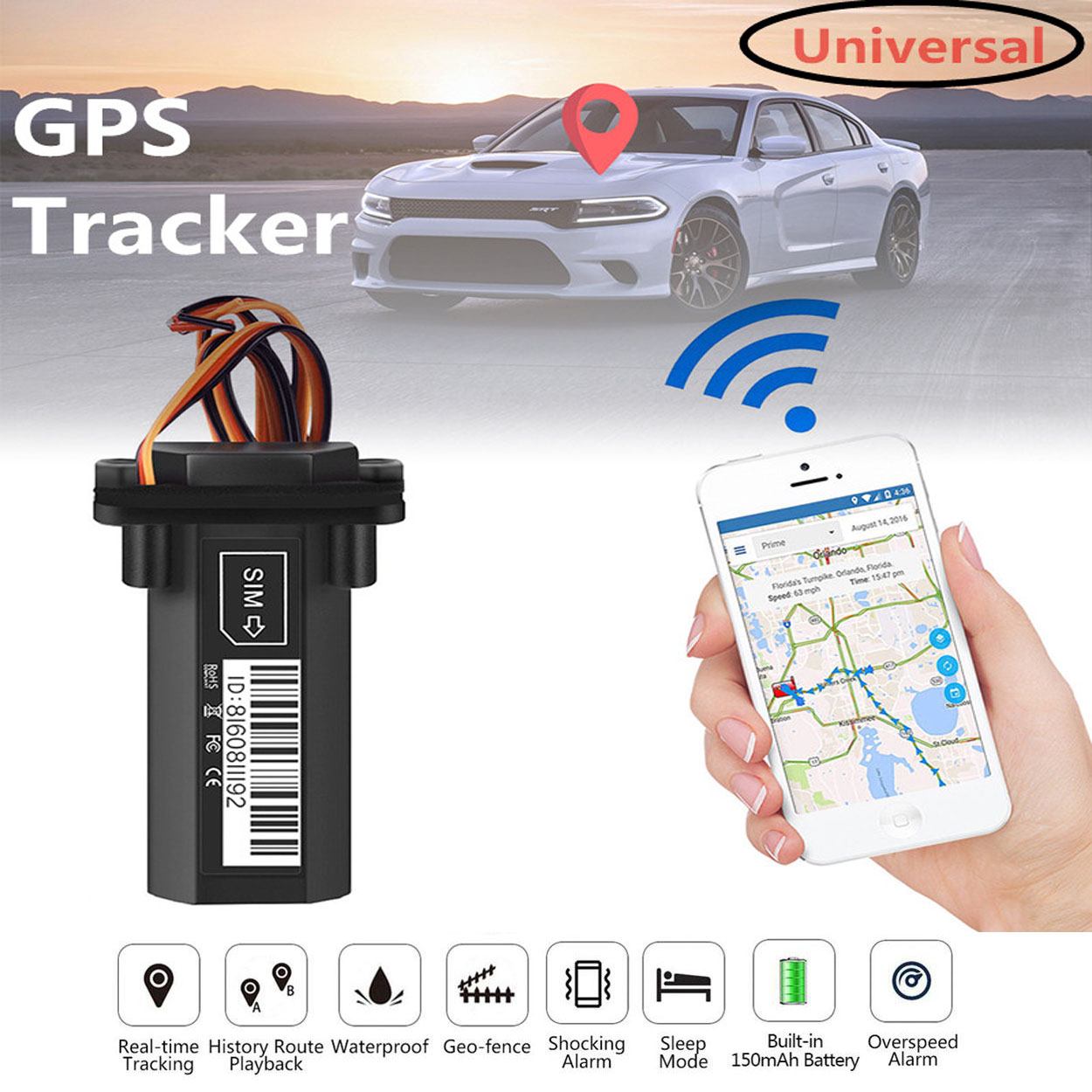 Realtime Car GPS Tracker 4G GSM Alarm Anti-theft Tracking Device for ...