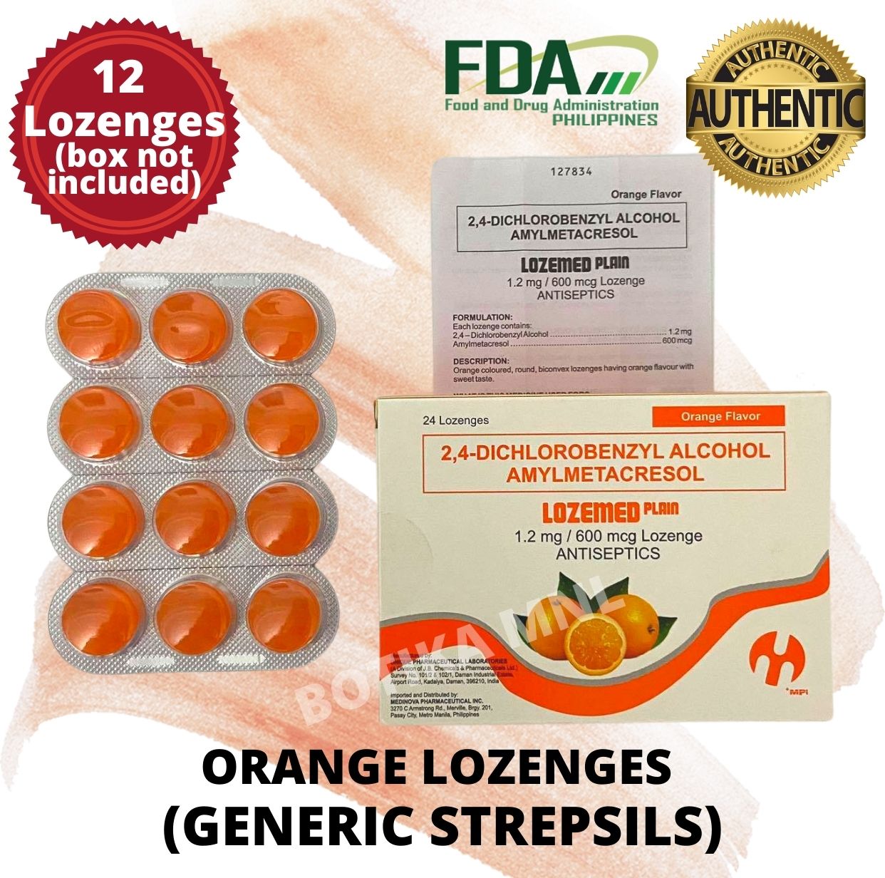 (GENERIC STREPSILS) Lozemed Lozenges for Sore and Itchy throat | Lazada PH