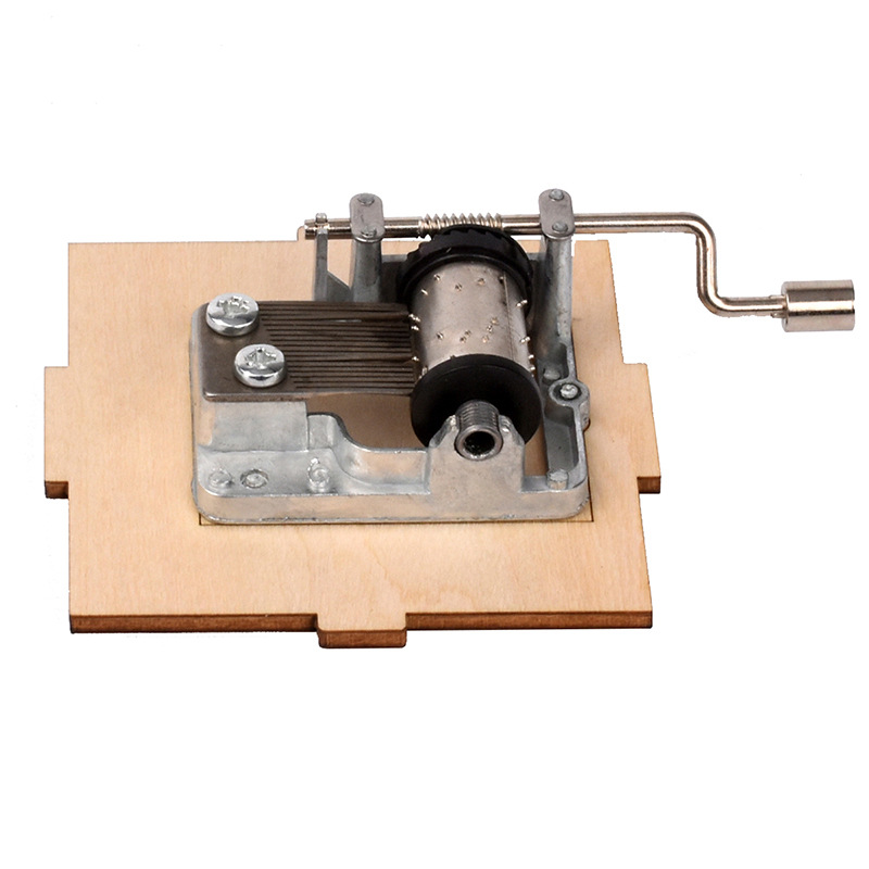 DIY Hand Crank Music Box Model 3D Wooden Puzzle Toy Self Assembly Wood ...