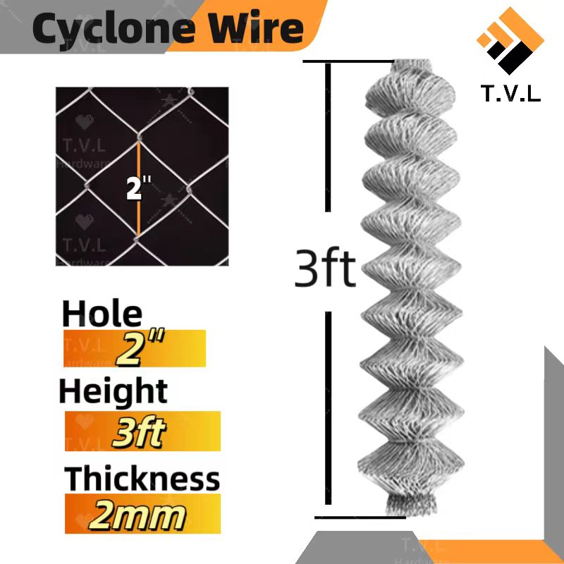 Galvanized Cyclone Wire fence 100meters chain link fence farm fence ...