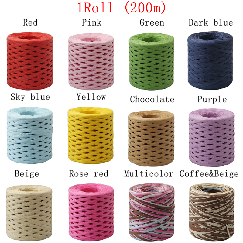 uw80 1 Roll Twine Cord Wrapping String Raffia Ribbon Paper Rope Baking ...