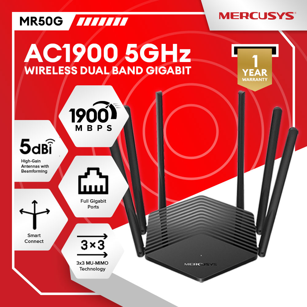 Mercusys MR50G Wifi Router | 2.4GHz 5GHZ Dual Band Gigabit Wi-Fi Router ...