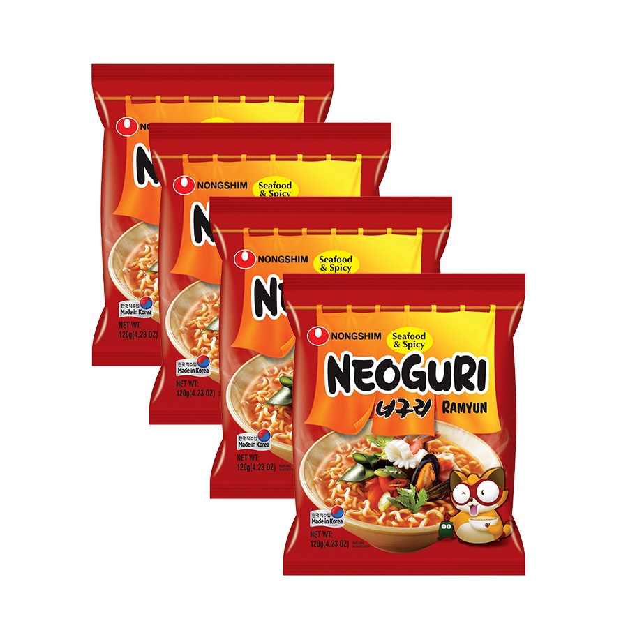 Nongshim Neoguri Seafood & Spicy Ramyun Pouch 120g x 4 | Lazada PH