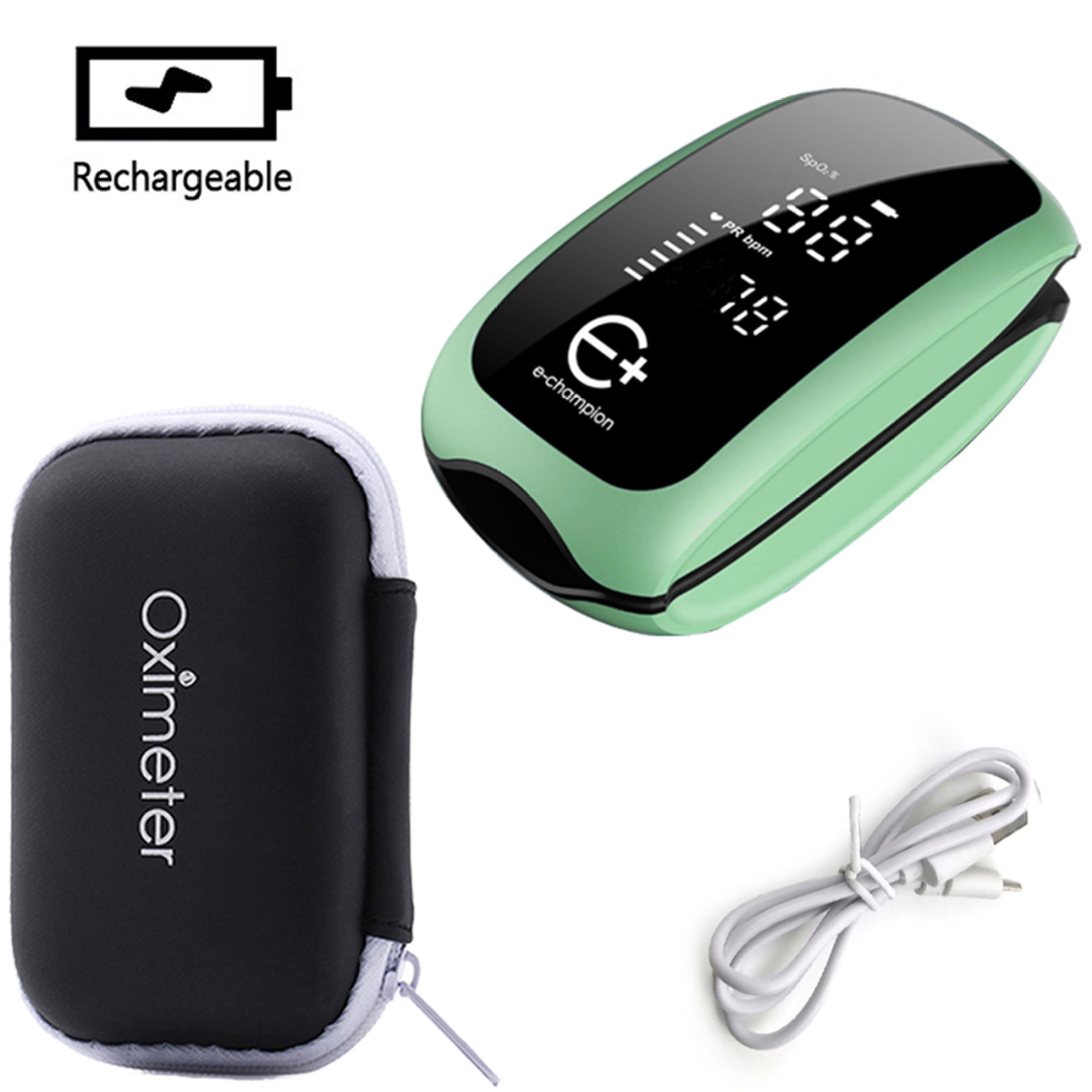 SP019 Rechargeable digital fingertip pulse oximeter Heart rate ...