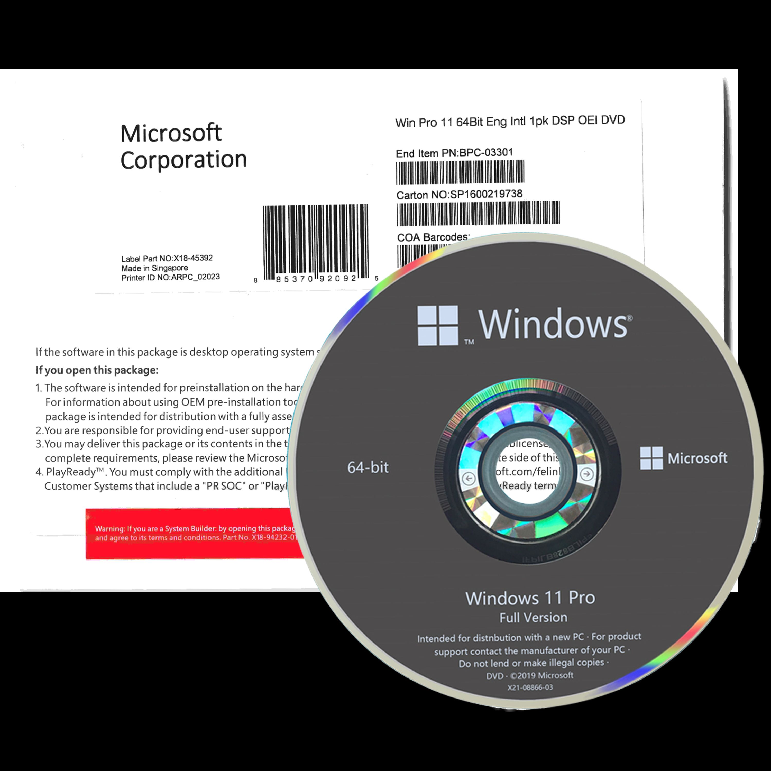 Windows 11 Pro OEM DVD FPP 64bit | Lazada PH