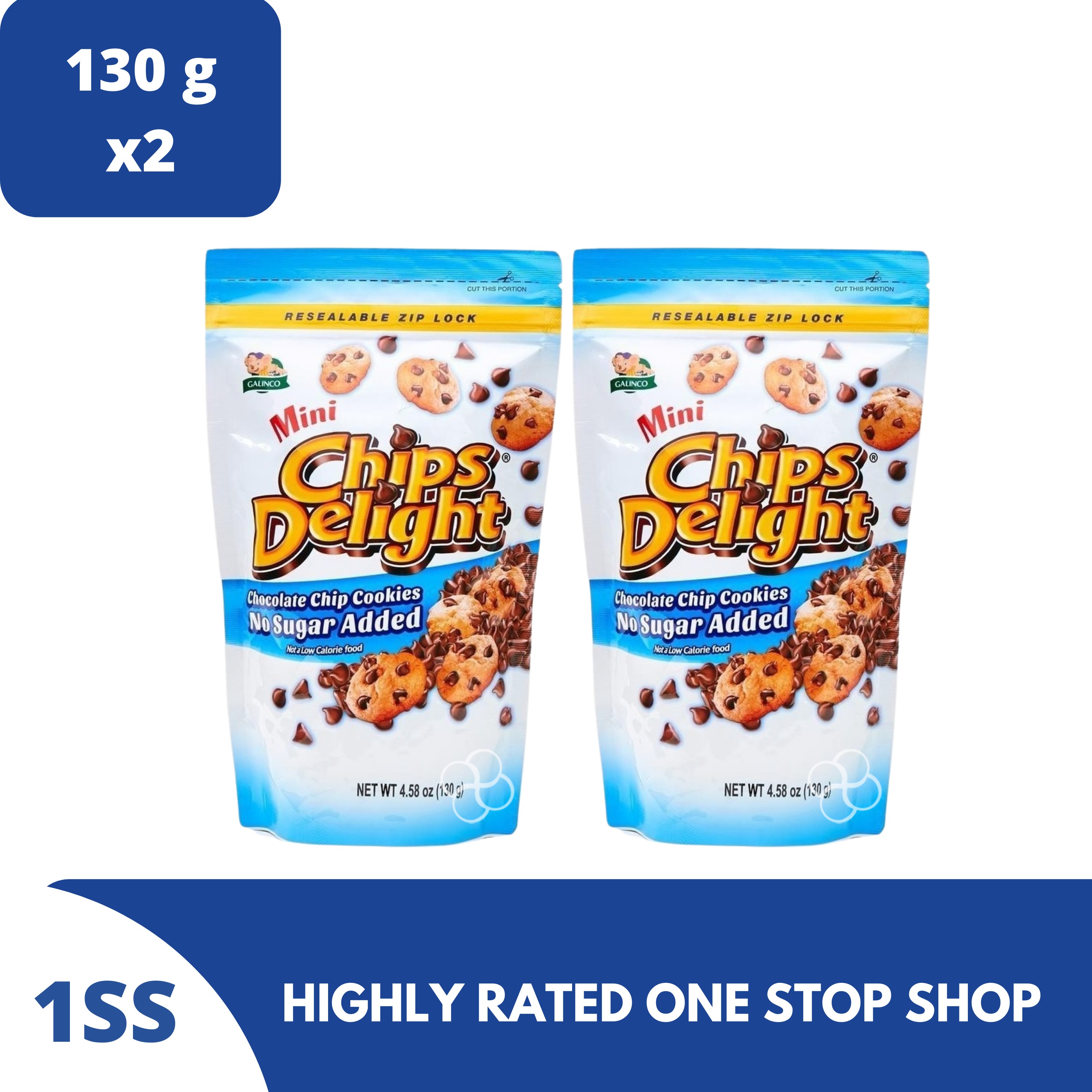 Chips Delight No Sugar Mini Chocolate Chip Cookies, 130g | Lazada PH