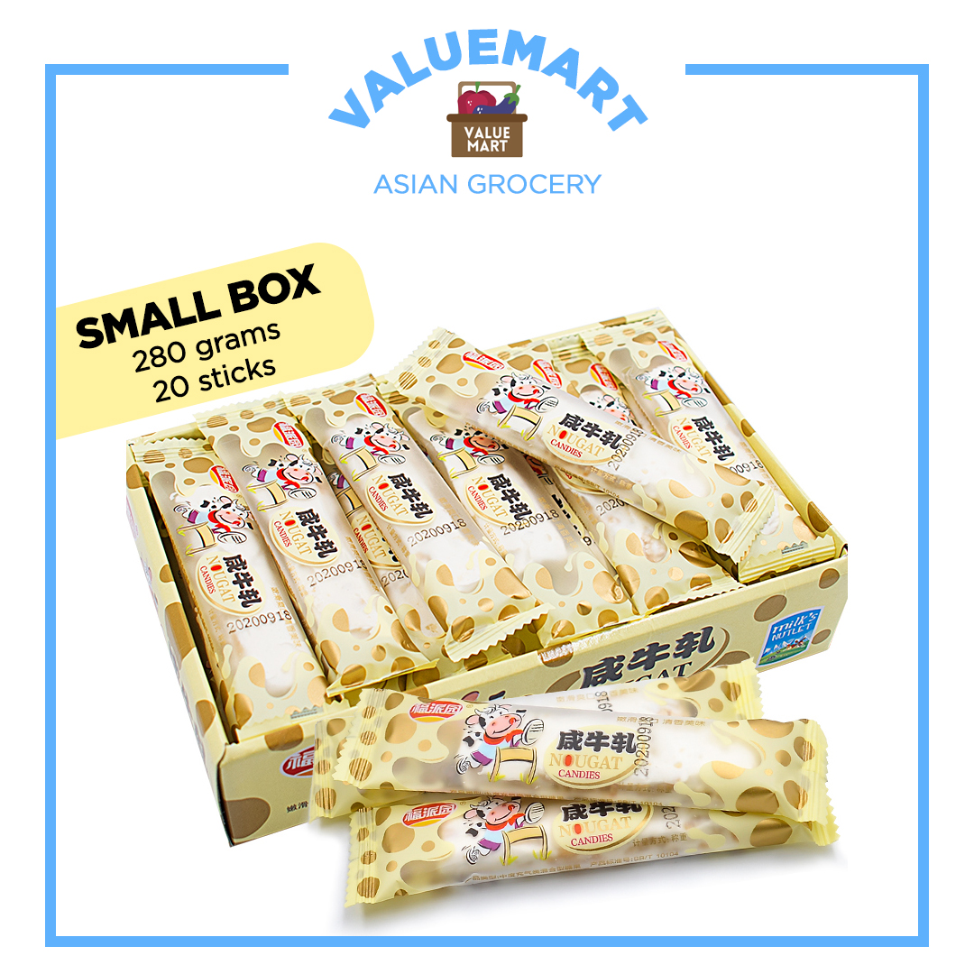 (1 BOX) Original Nougat Milky Chewy Nut Candy Sticks by Box (Chinese ...