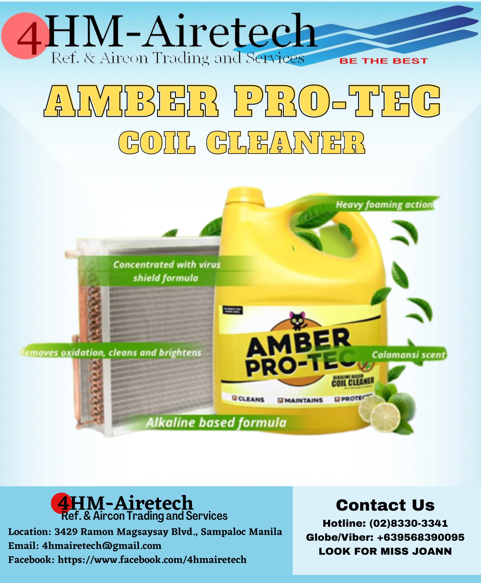 FOURHM AMBER Pro-Tec Aircon Cleaner Coil Cleaner | Lazada PH