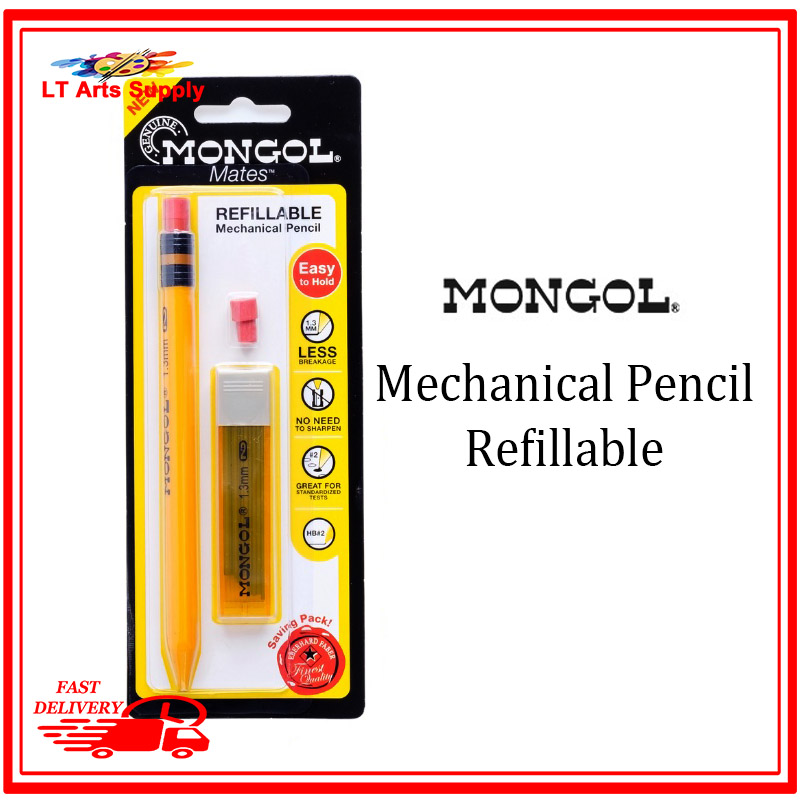 Mongol Mates Refillable Mechanical Pencil Set Drawing Sketching Pencils ...