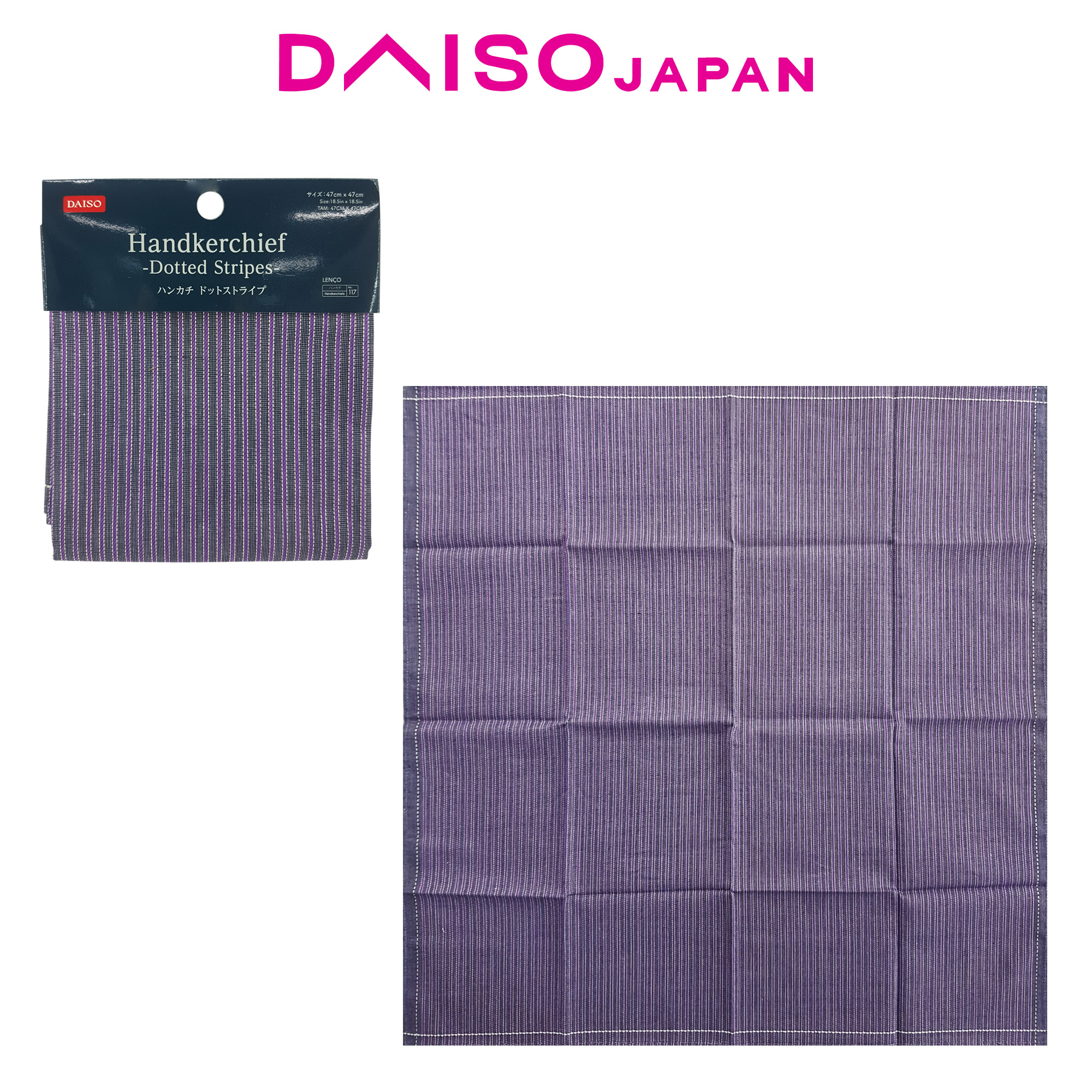 Daiso Dotted Stripe Handkerchief | Lazada PH