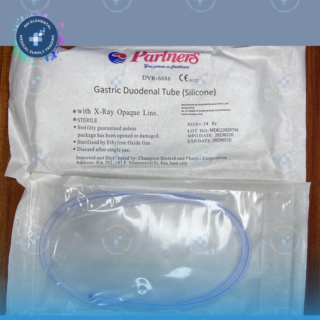 Partners Nasogastric tube (NGT) w/ X-Ray Opaque Line FR14, FR16, FR18 ...