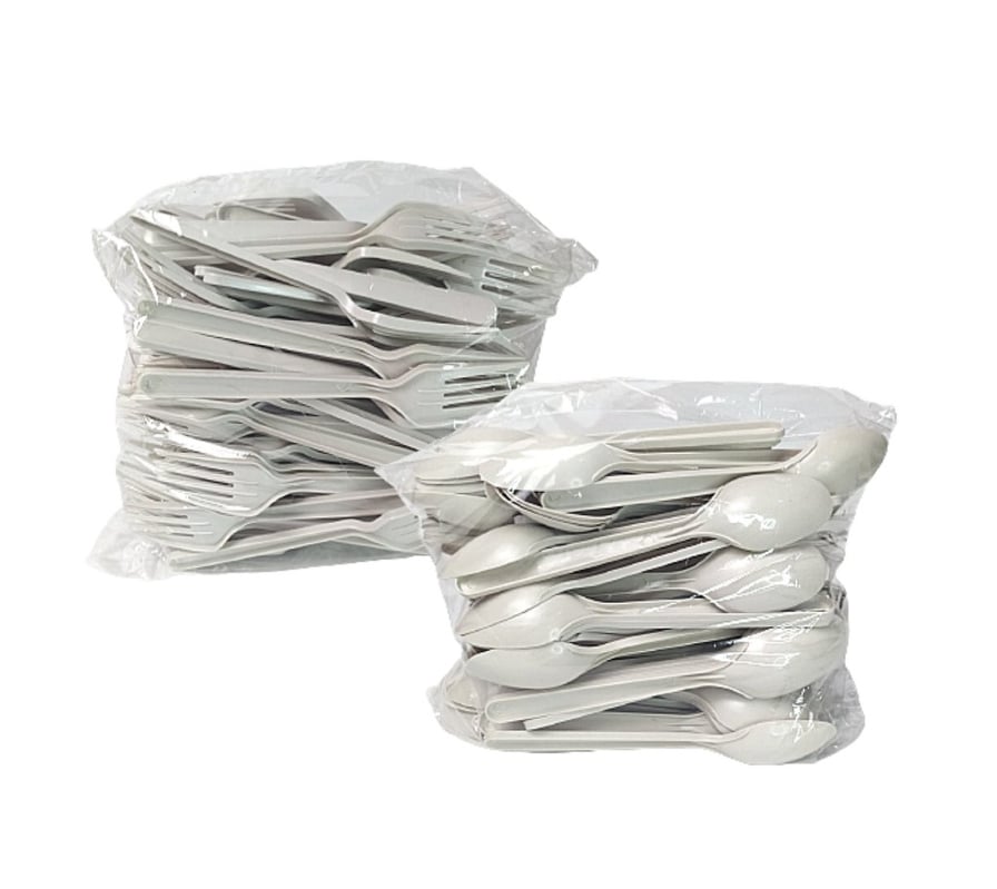 DISPOSABLE SPOON AND FORK 1/2 KILOGRAM PER PACK FOR BIRTHDAY PARTY AND ...