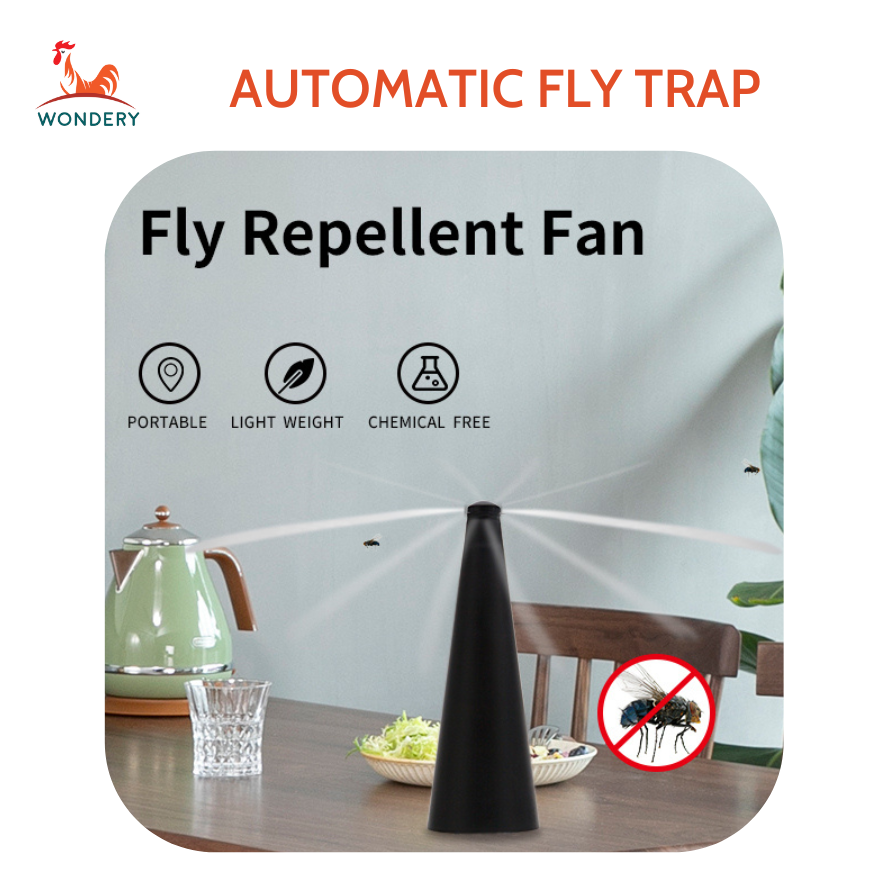Automatic Fly Trap Fly Repellent Fan Food Protector Fly Destroyer Trap ...