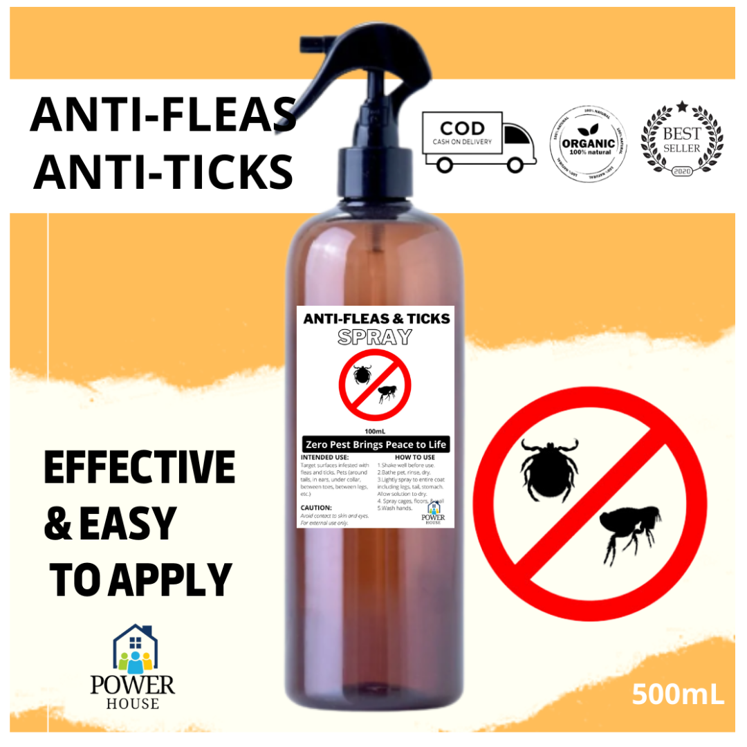[BUY 1 TAKE 1 FREE] Powerhouse Anti Fleas Anti Ticks Spray 500mL 100mL ...
