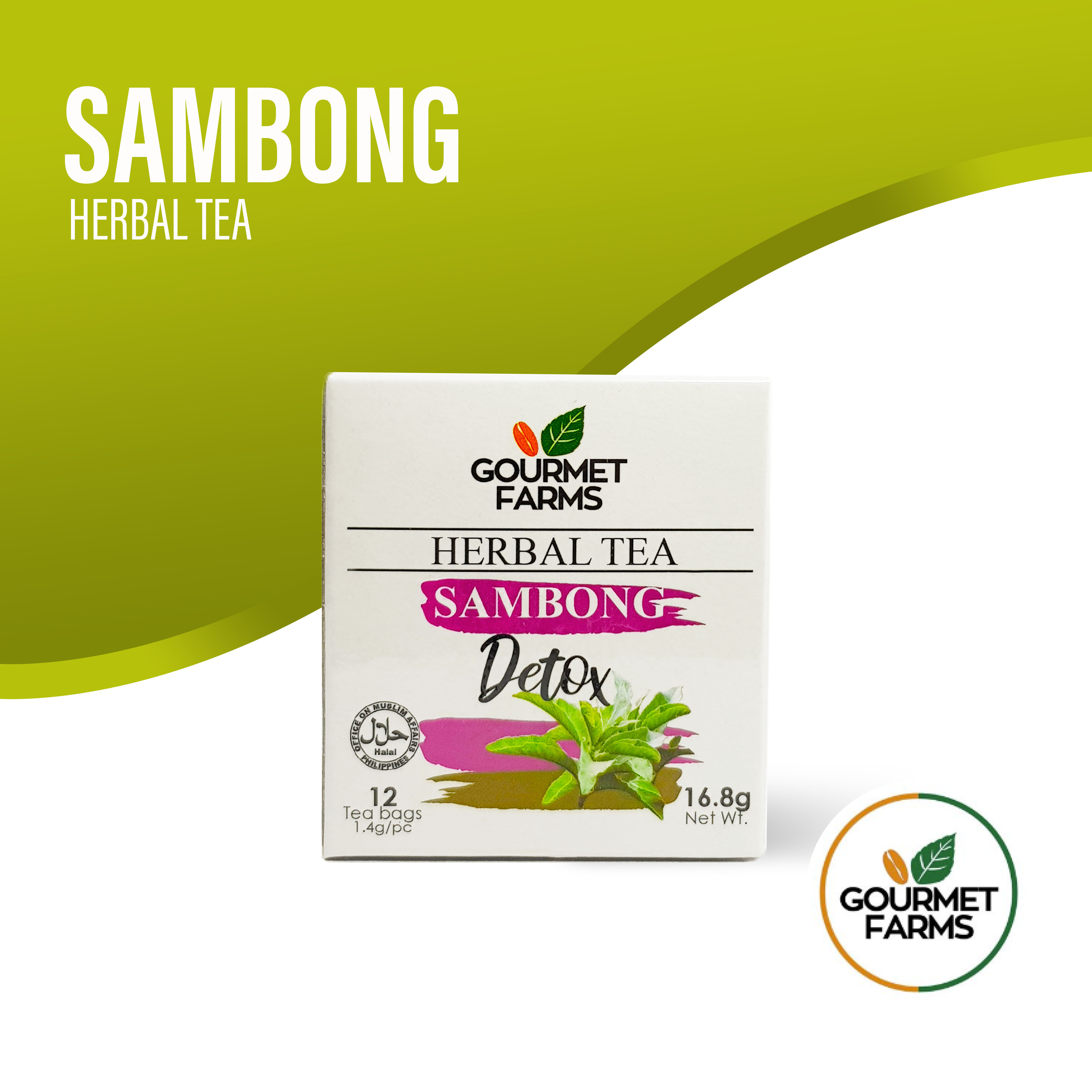 Gourmet Farms Sambong Herbal tea | SUPERFOOD Herbal Tea (12 Tea Bags ...