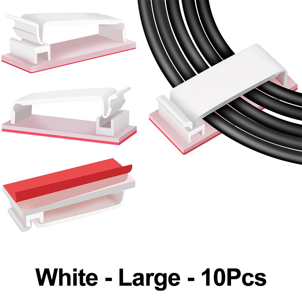 10Pcs Self-Adhesive Cable Management Clips, Strong Cable Organizers ...