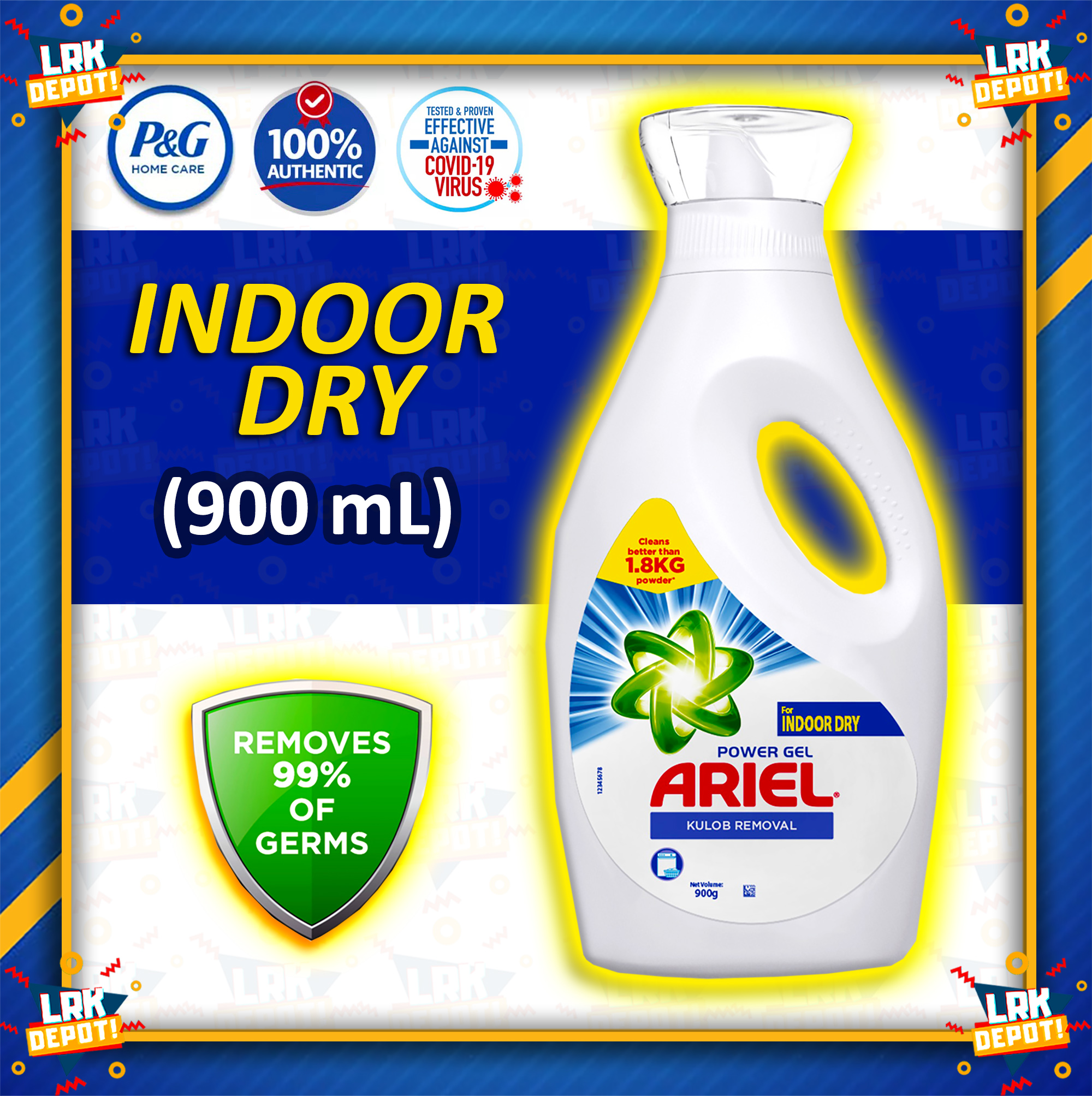 Ariel INDOOR DRY Liquid Laundry Detergent (900g) Power Gel for Kulob ...