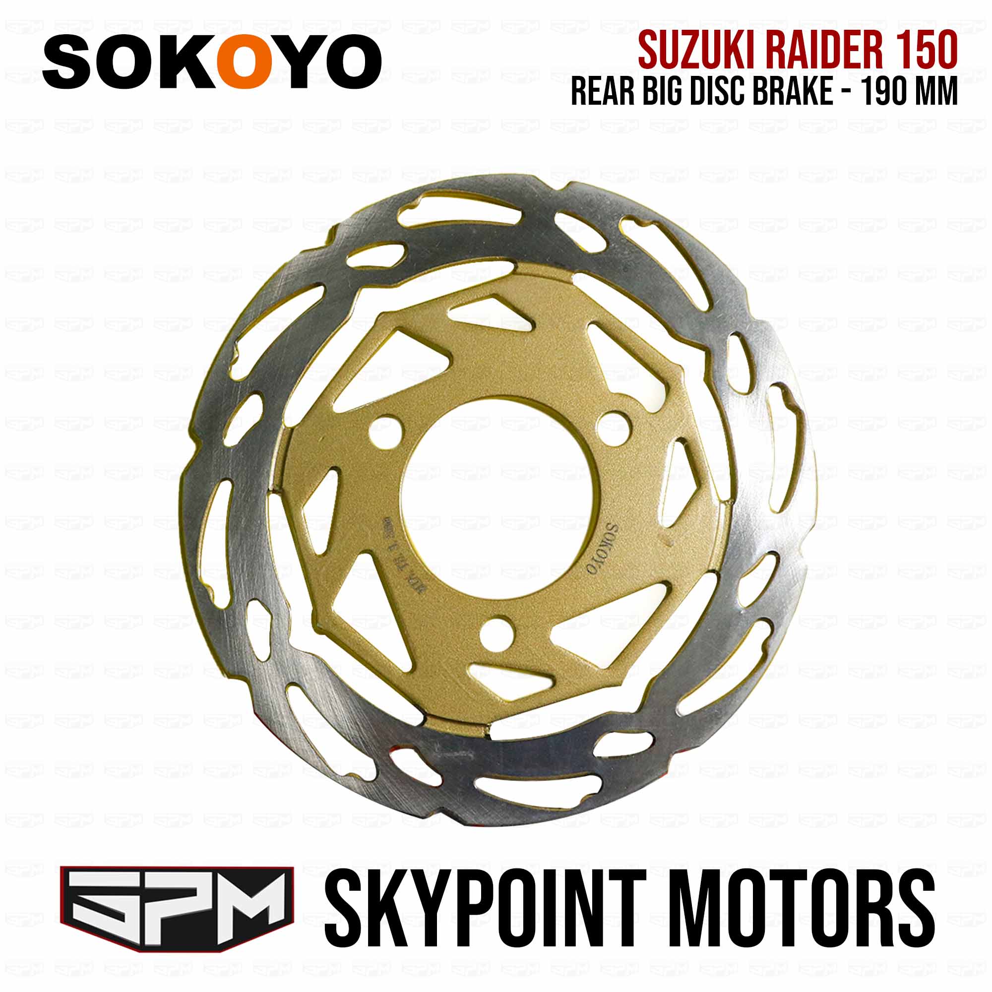 SOKOYO Rear Big Disc Brake 190mm for Suzuki Raider 150 carb P0006 (9702 ...