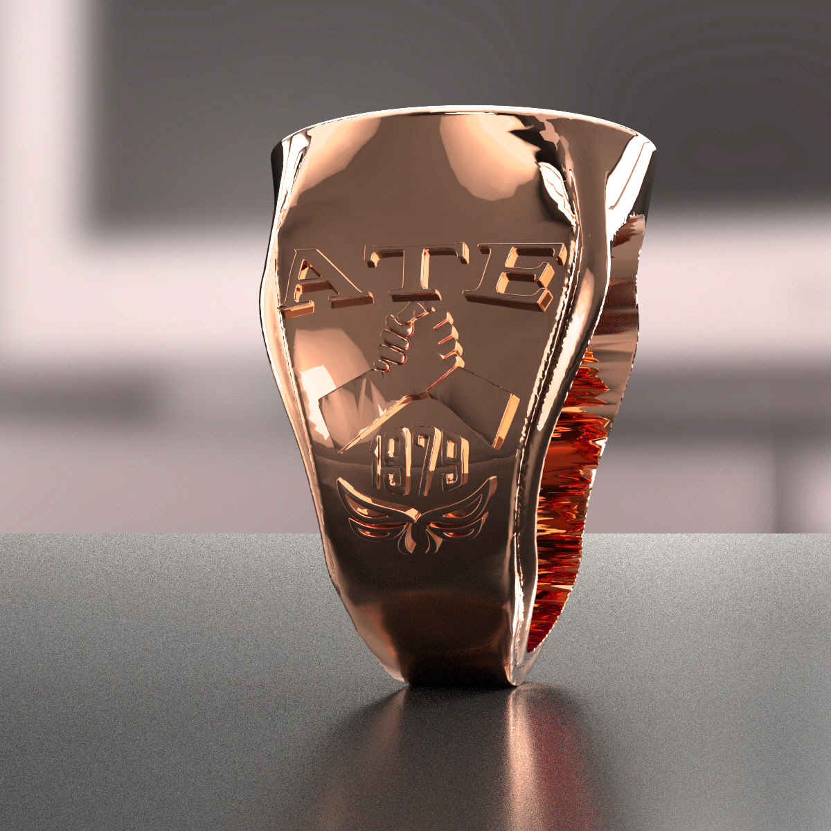 TFOE (PE) Kuya mans/ATE ladies mini Bull Ring , DEO ET PATRIA, Gold ...