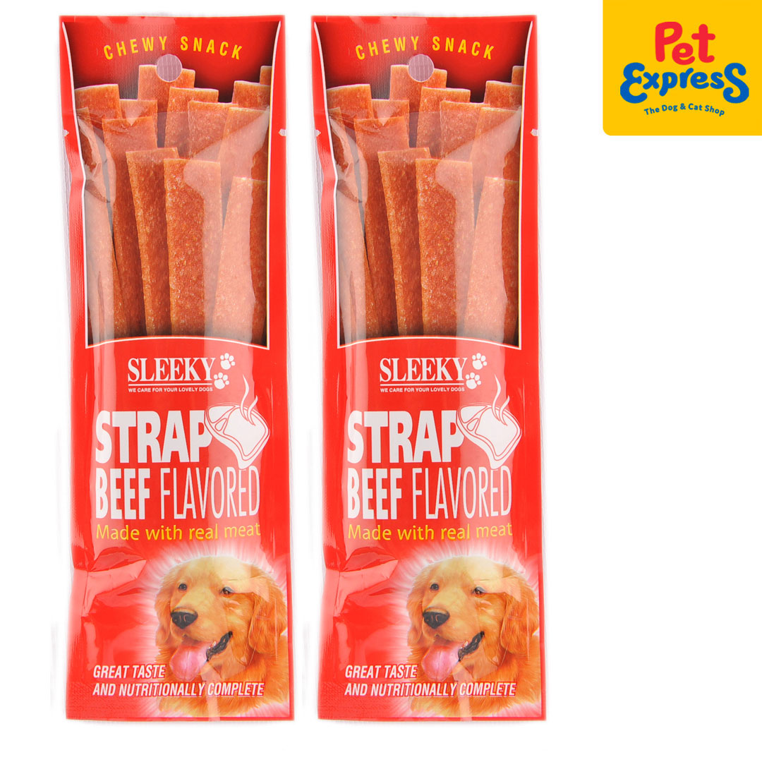 Sleeky Chewy Snack Strap Beef Dog Treats 50g (2 packs) | Lazada PH