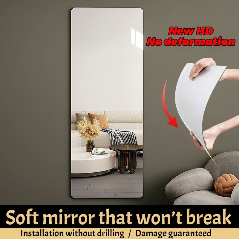 HD mirror wall Sticker full body dress mirror square household self ...