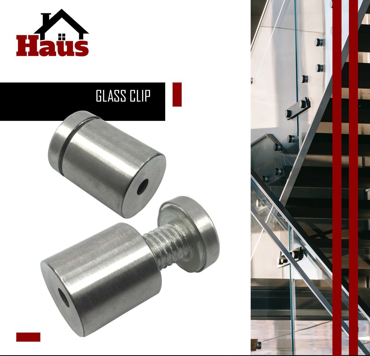 Haus Glass Clip / Fixed Bracket for Glass Shower Enclosures ...