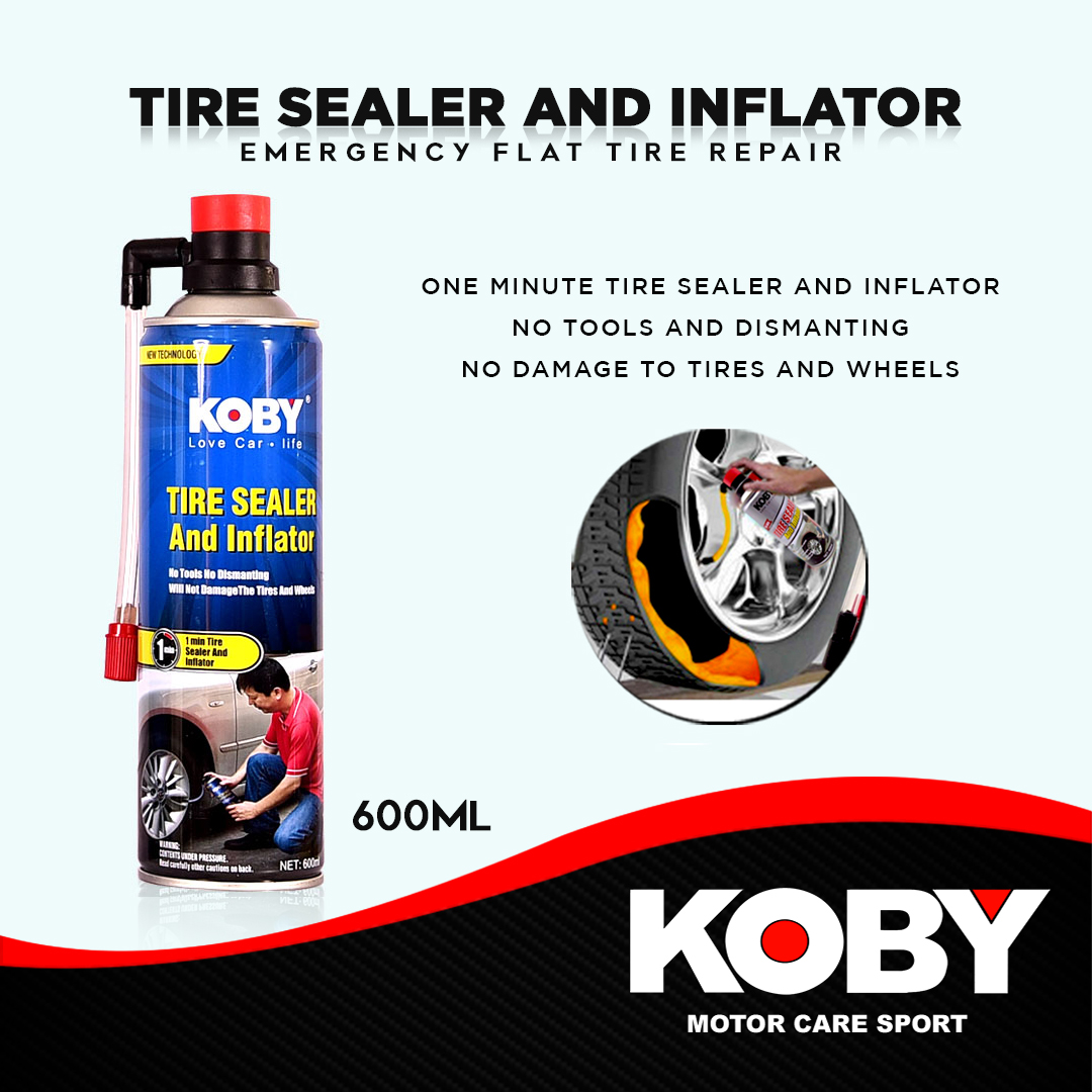 KOBY Tire Sealer and Inflator 600ml | Lazada PH