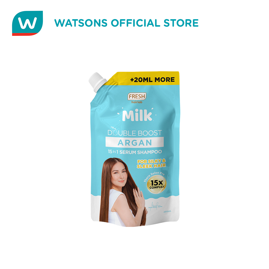 FRESH Hairlab Milk Double Boost Argan 15 in 1 Serum Shampoo 250ml ...