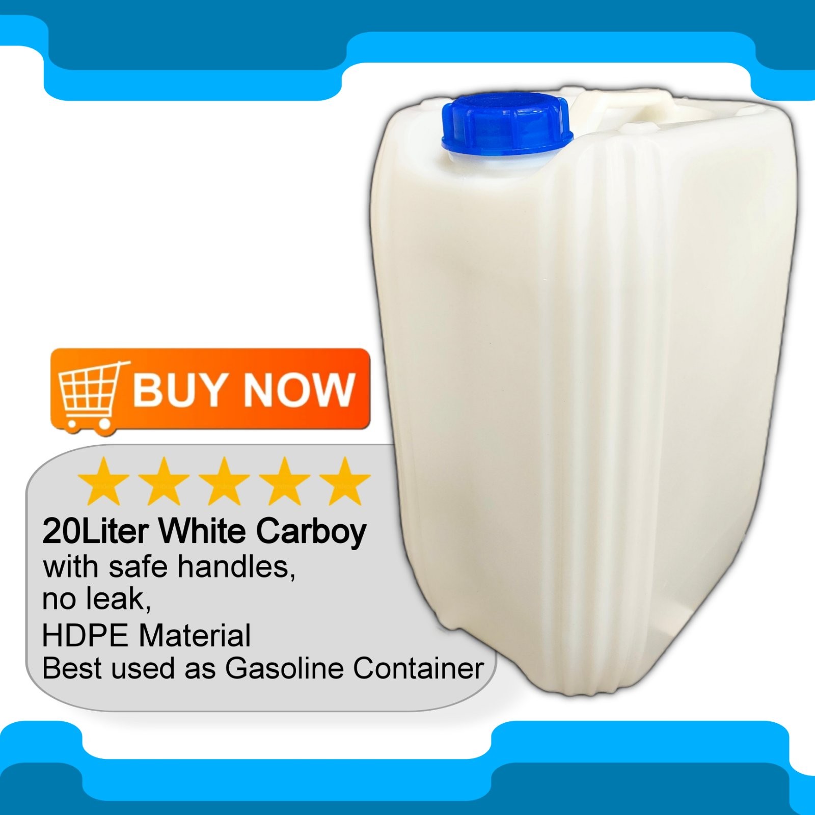 20 LITER = 5 GALLON STACKABLE OIL CONTAINER / LIQUID CONTAINER / CARBOY ...