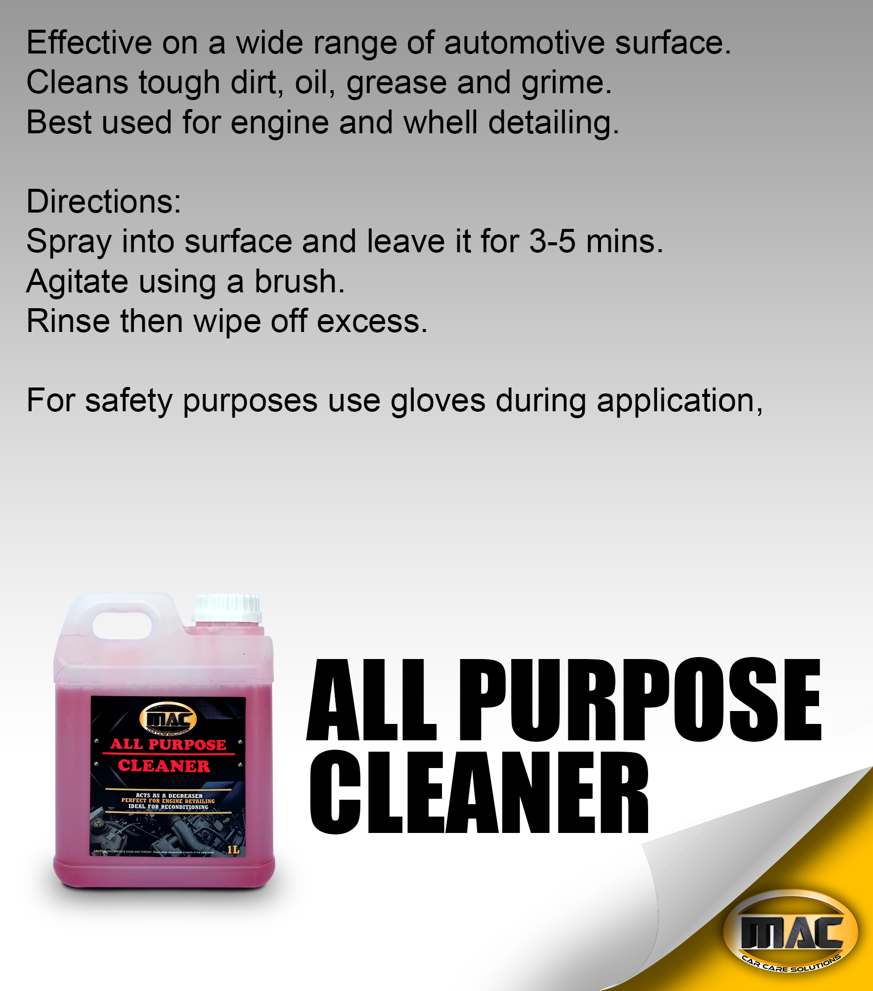 MAC All Purpose Cleaner / Degreaser | Lazada PH
