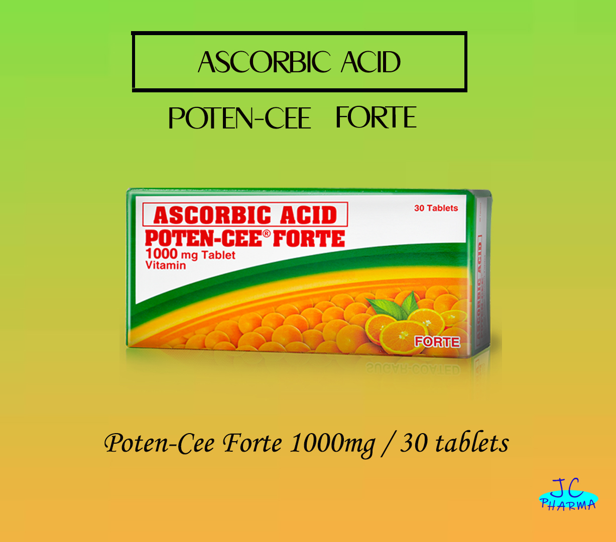 Authentic Ascorbic Acid Poten Cee Forte 1000/mg Tablet Vitamin (1 box ...