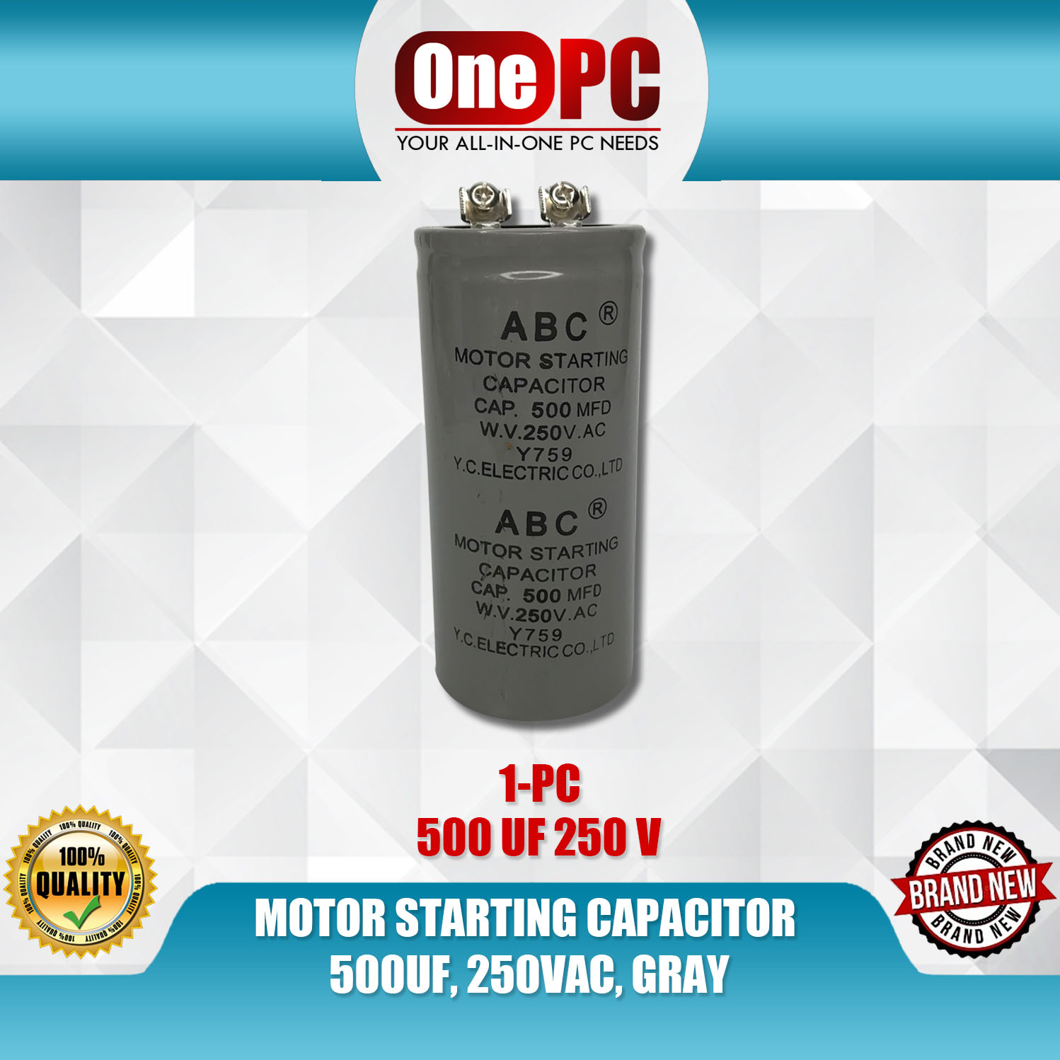 MOTOR STARTING CAPACITOR 500UF, 250VAC, GRAY | Lazada PH