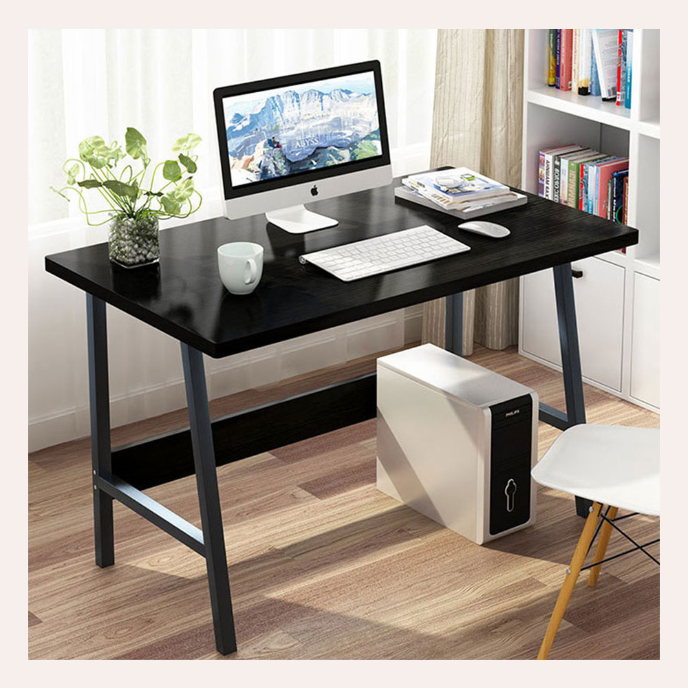 Simple Table Design Style Modern Writing Laptop Trestle Computer Wooden ...
