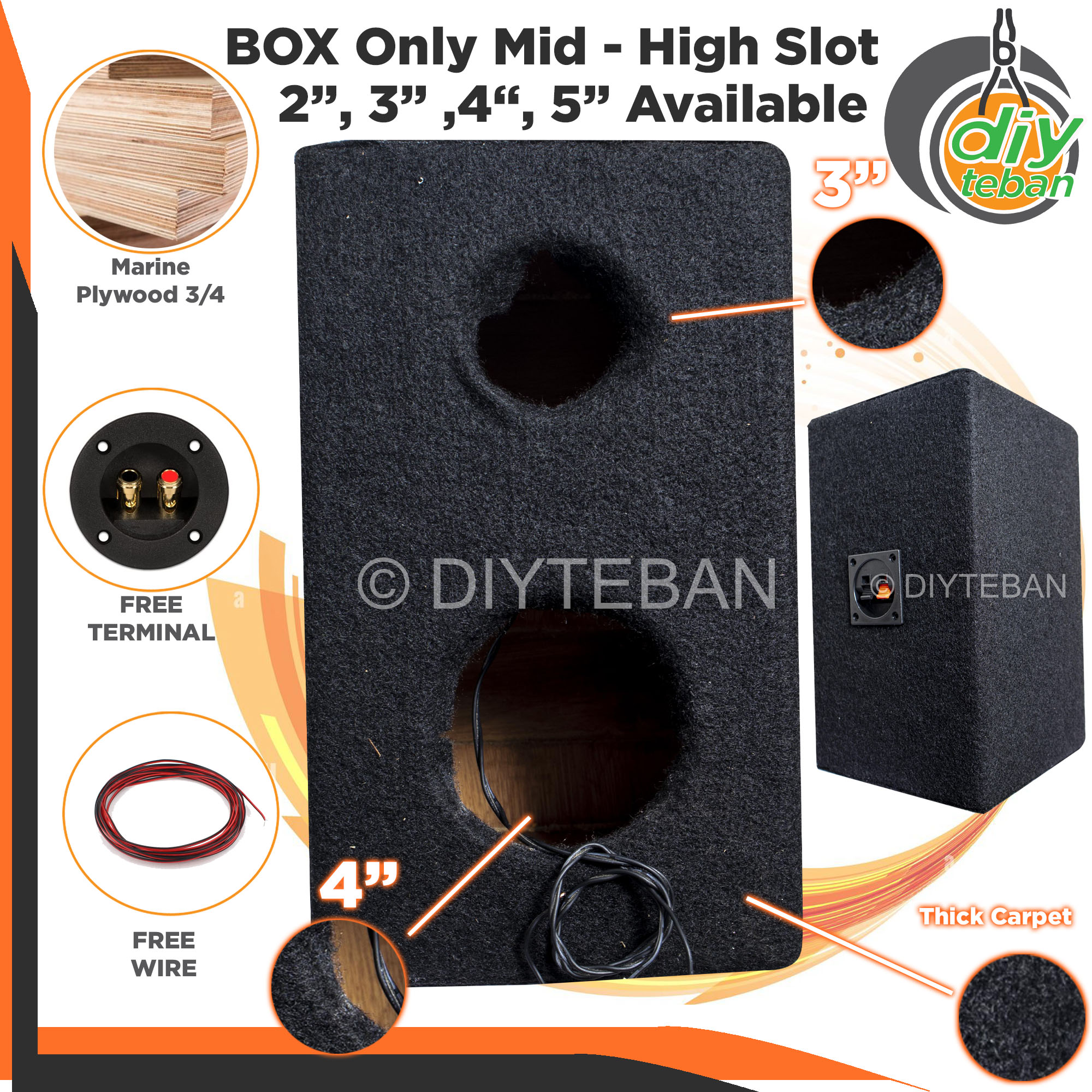 Midrange Tweeter Box Only 2-5 Inches Hole Available 2 Hole per box with ...