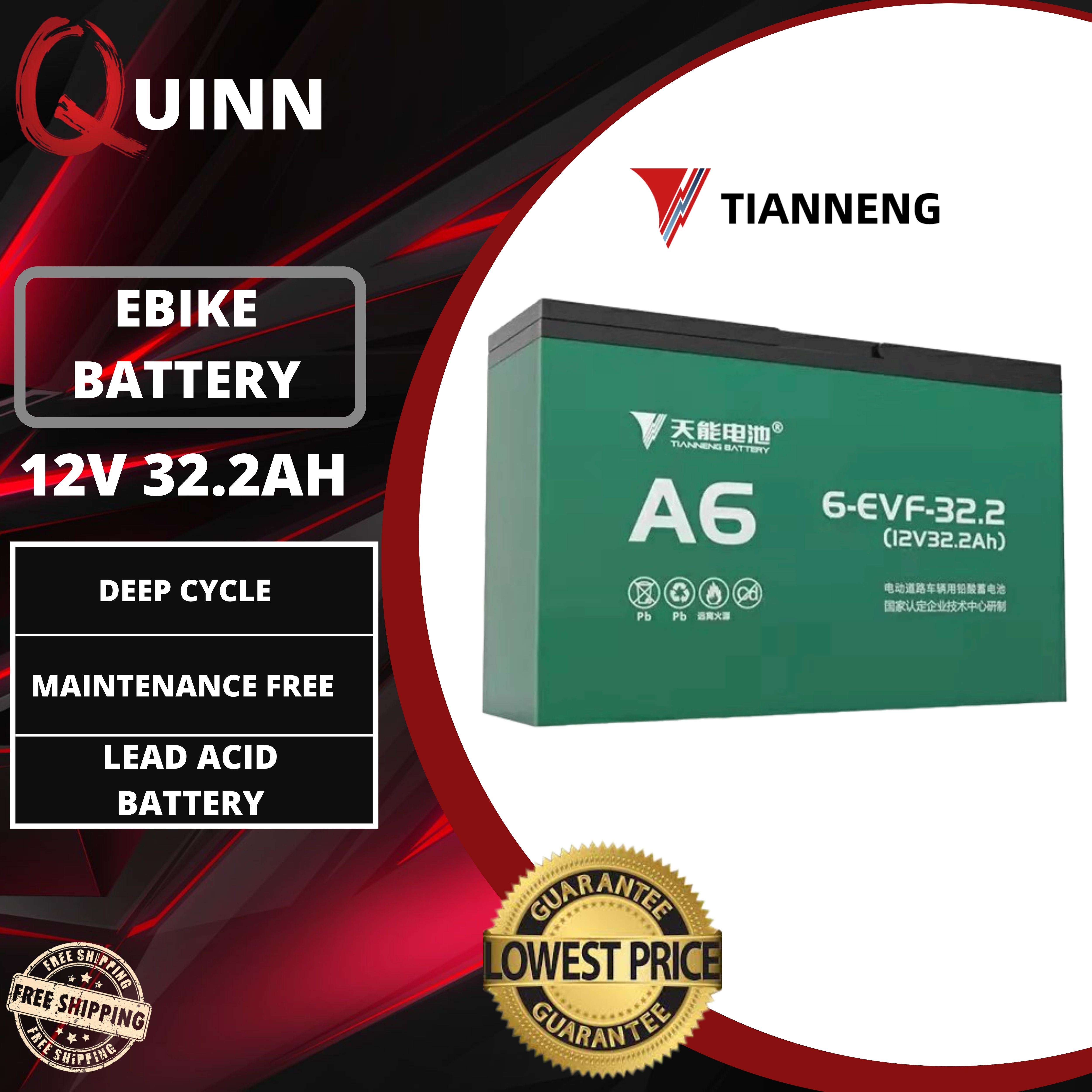 Electric Bike Tianneng Battery 12V 32.2AH for Electric Bike/Electric ...