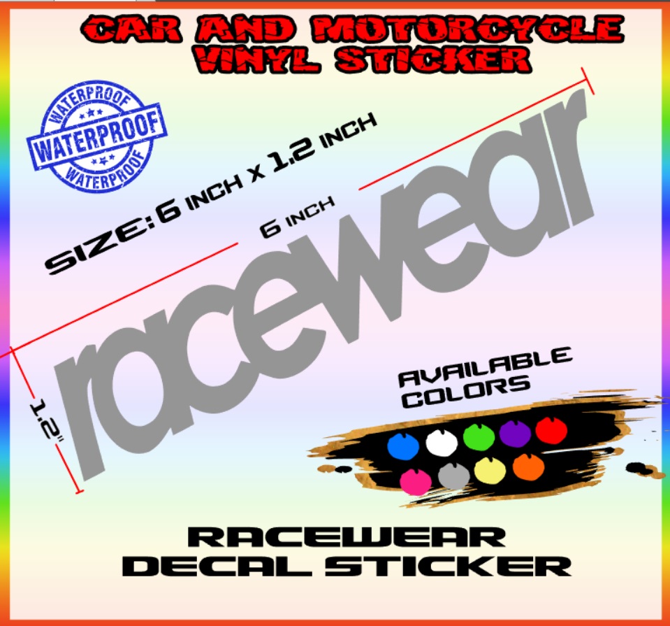 Racewear sticker decals for car and motorcycle laptop sticker | Lazada PH