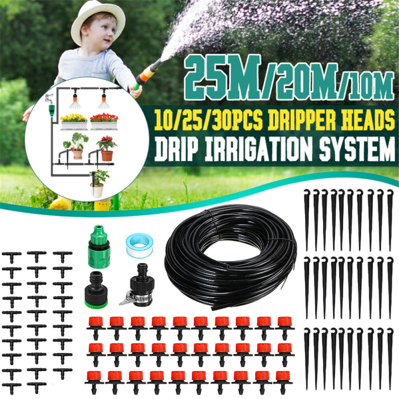 5/10/15/25M Mini Drip Irrigation Kit, Garden Plant Watering Kit Garden ...