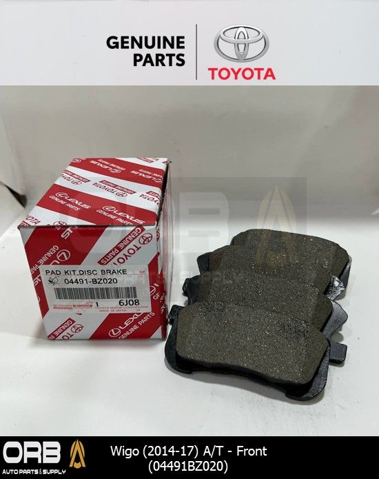 Toyota Wigo ( 2014 - 2022 ) A/T Front Brake Pads - Part No. 04491-BZ020 ...