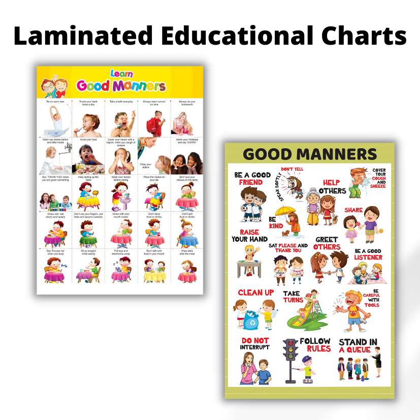 Laminated Good Manners Charts for Kids, Learners and Educators ...