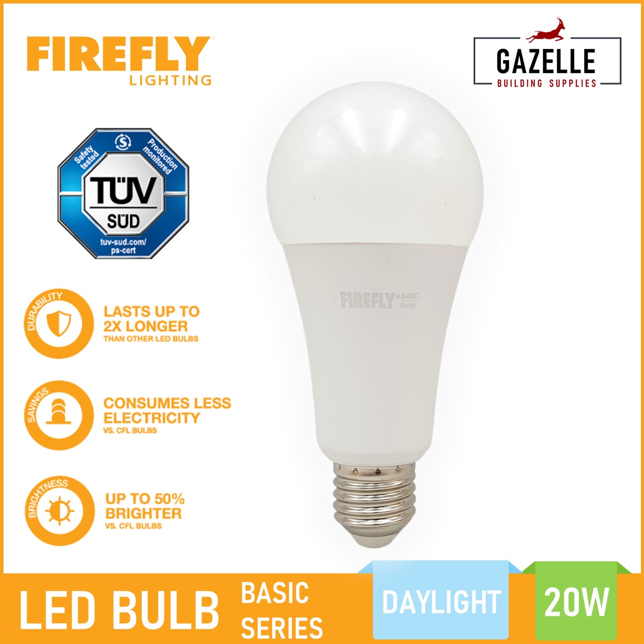 Firefly Basic Series LED Bulb Daylight - 20 Watts | Lazada PH