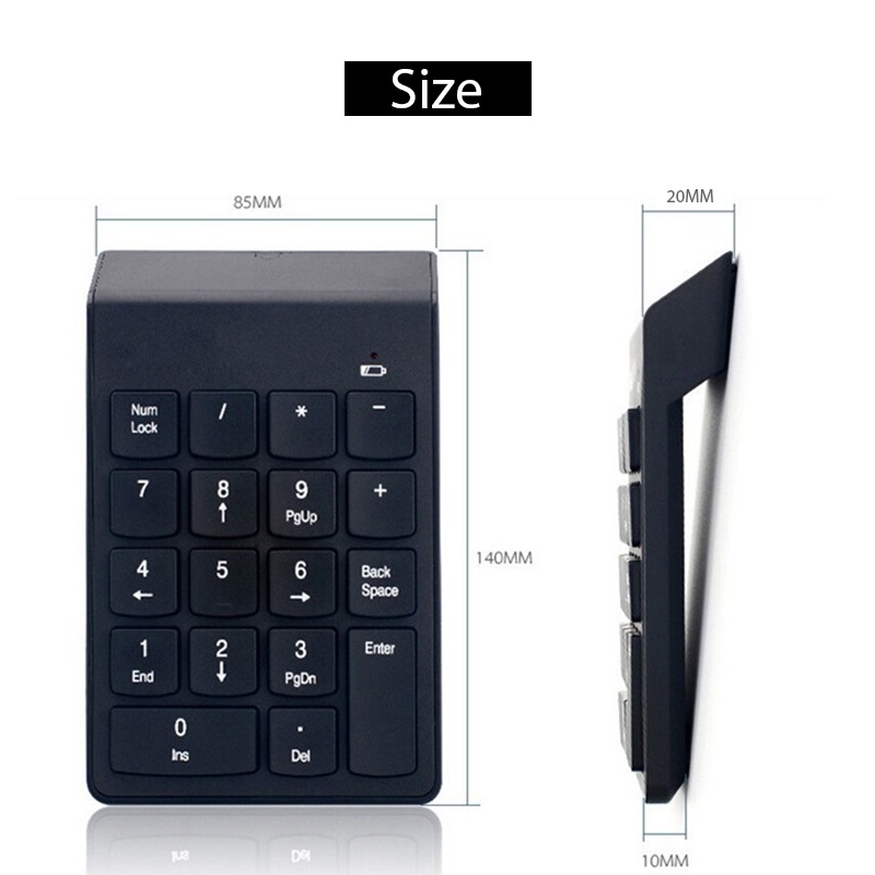 Home Power Keypad Mini Wireless Numeric Keypad 18 Keys Digital Keyboard ...