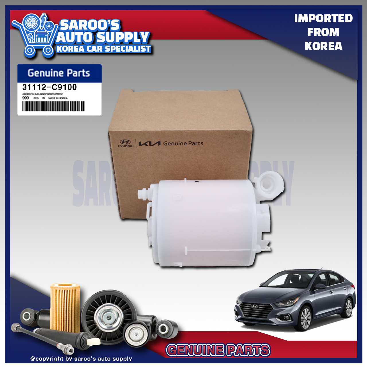 [Genuine] Fuel Pump Filter For Hyundai Accent (19-22) , GAS , Original ...