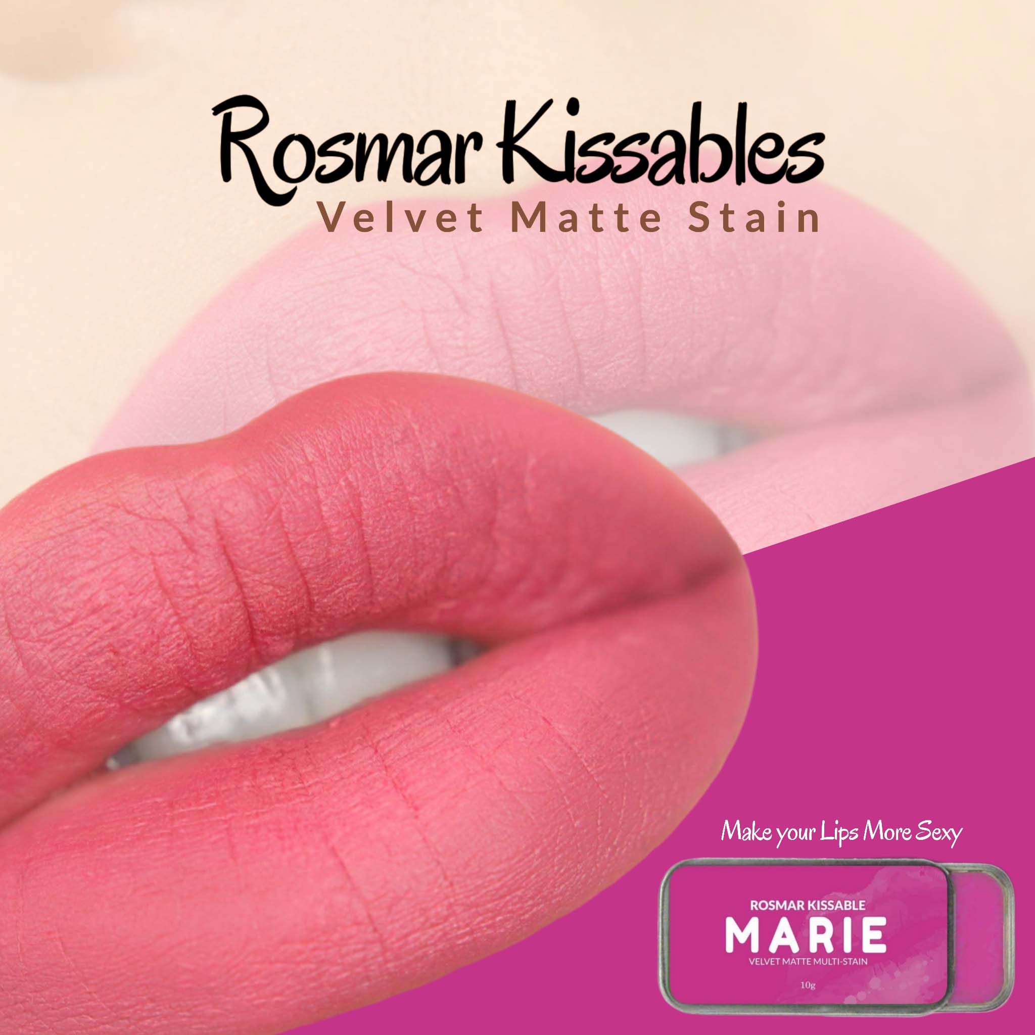 Rosmar Kissable Lip Stain 10g (Authentic, Authorized Seller) Velvet ...