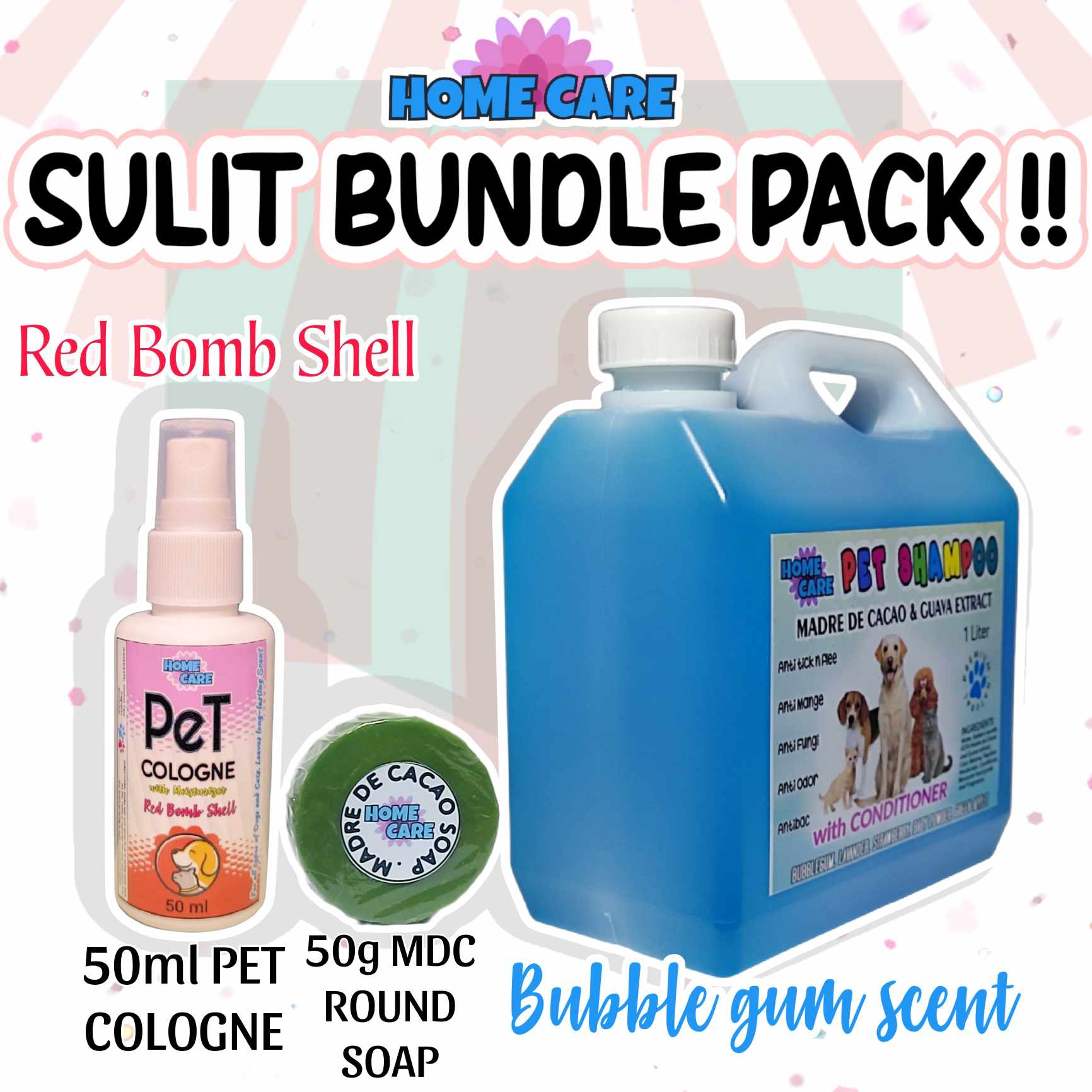 HC MADRE DE CACAO SULIT BUNDLE PACK- 1 liter pet shampoo, 1pc 50ml pet ...