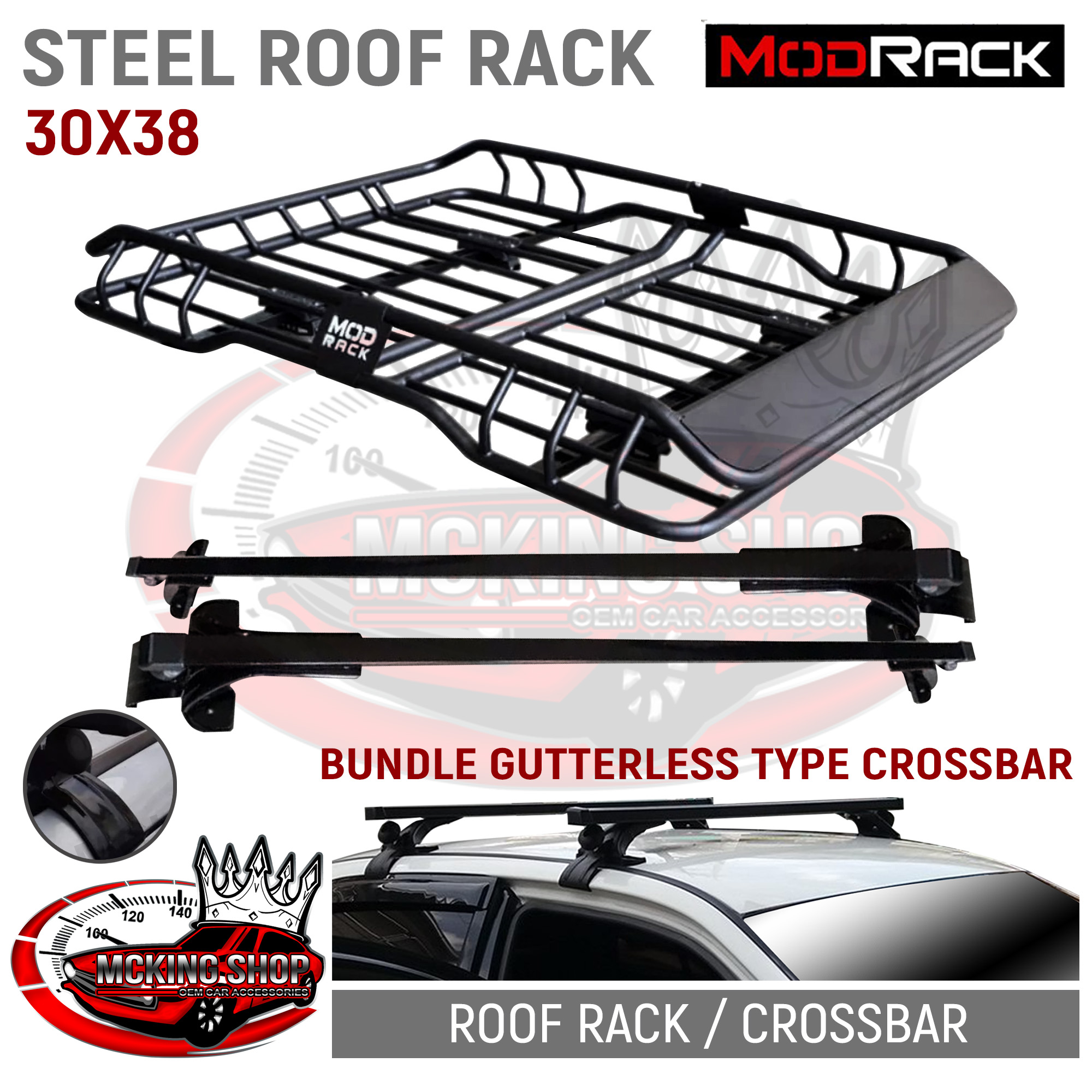 MOD RACK Steel Roof Rack 30x38 inches with Heavy Duty Steel GUTTERLESS ...