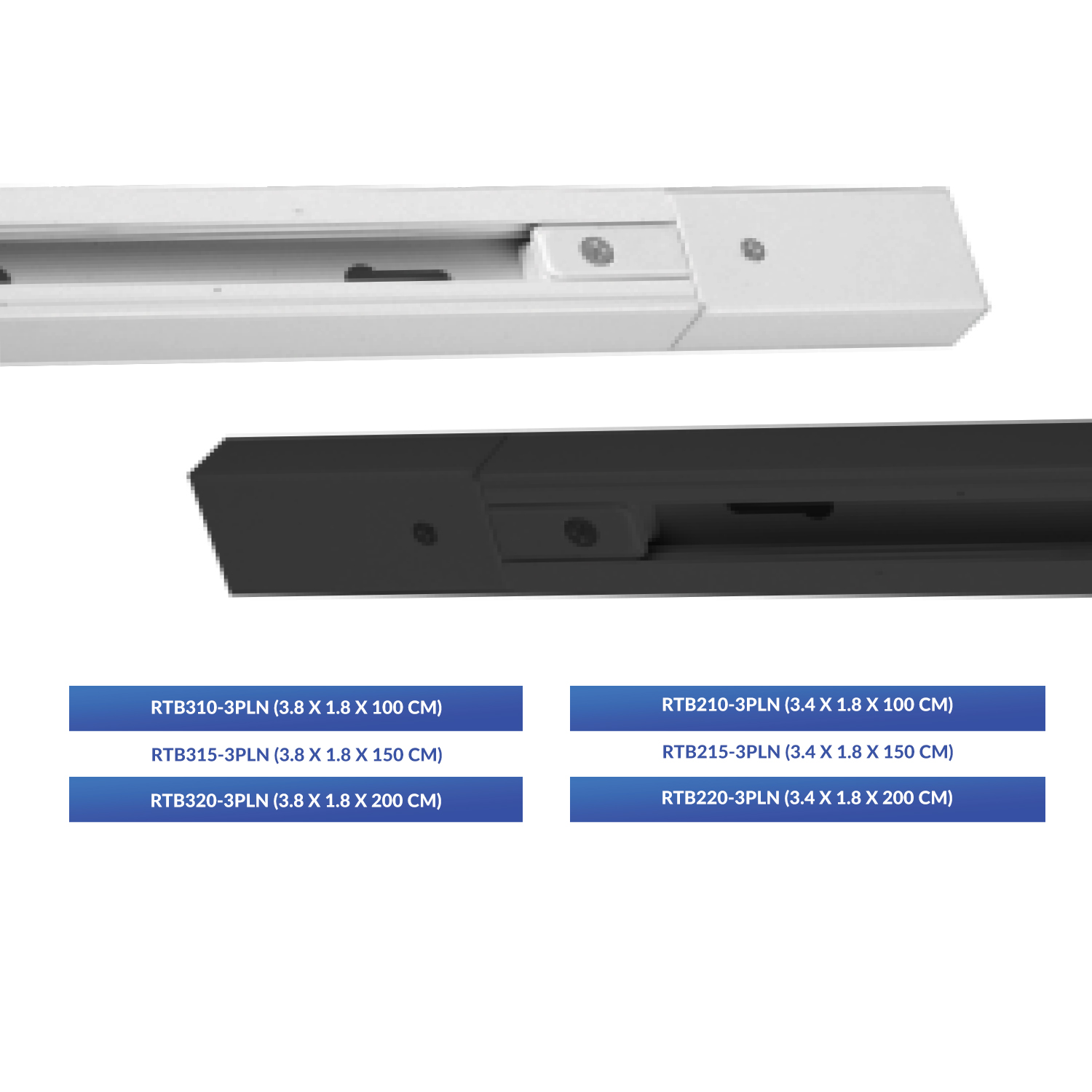 Led Rail Track Bar for track lights 1 meters 1.5 meters 2 meters ...