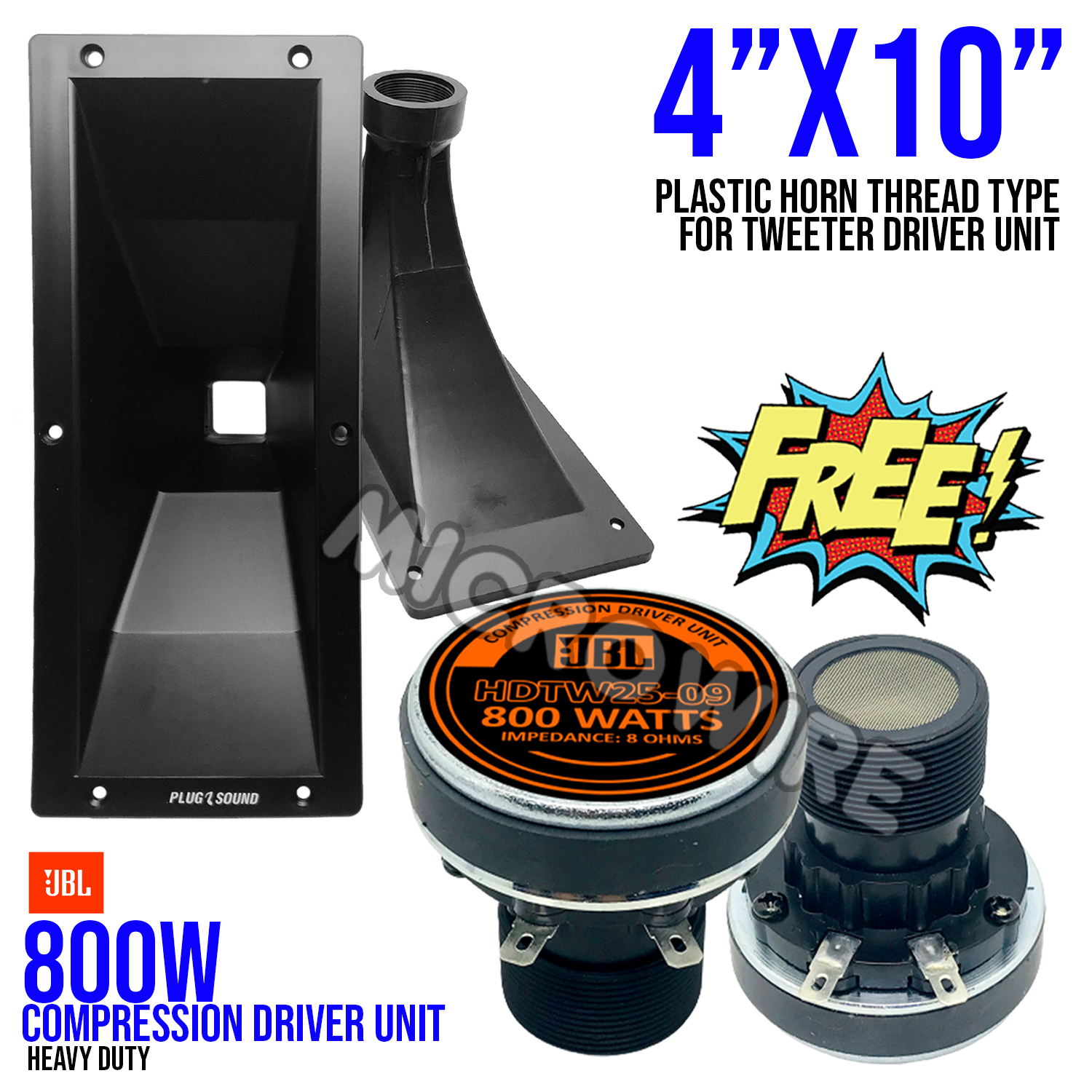 Horn Plastic 4"X10"Thread Type With FREE JBL Universal Driver unit ...
