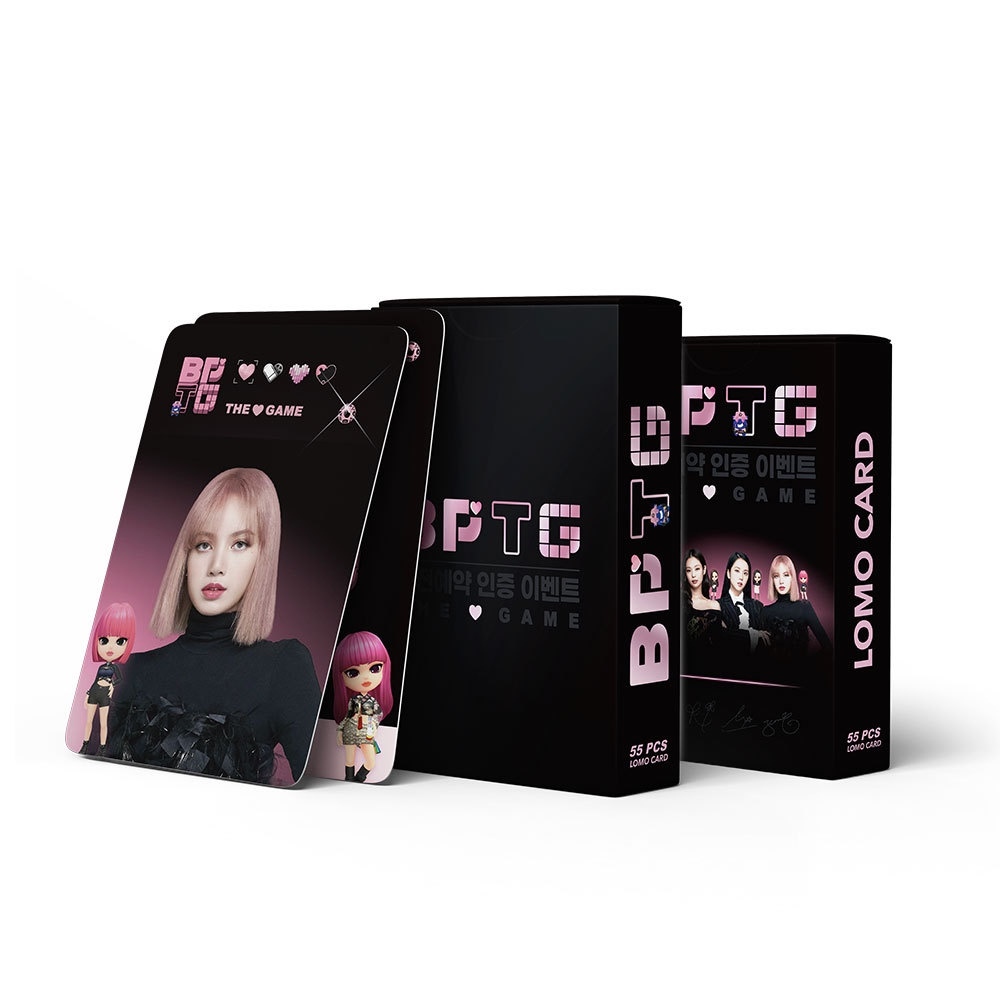 55pcs/box BLACK-PINK THE GAME Photocards LISA ROSE JENNIE JISOO Lomo ...