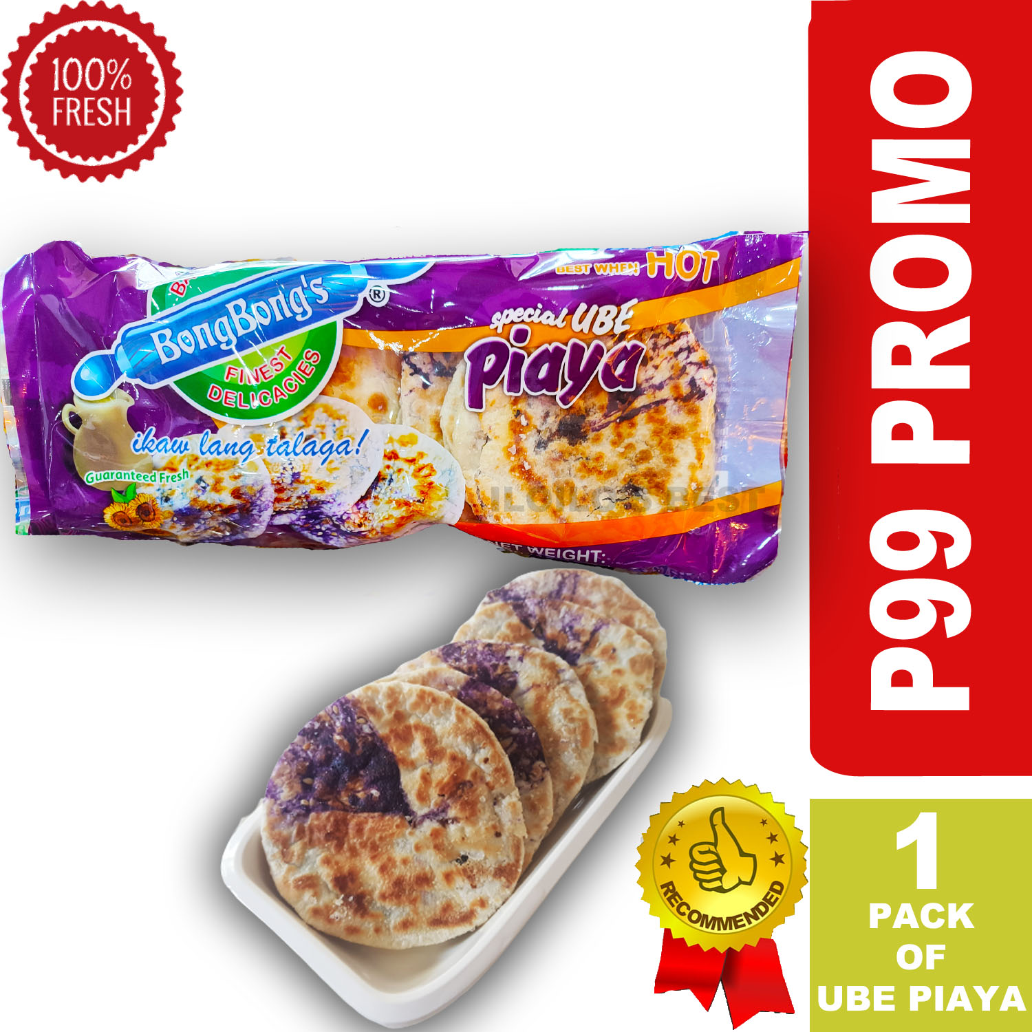 Ube Piaya 1 Pack | Bongbong's All Time Pasalubong Favorites | Best ...