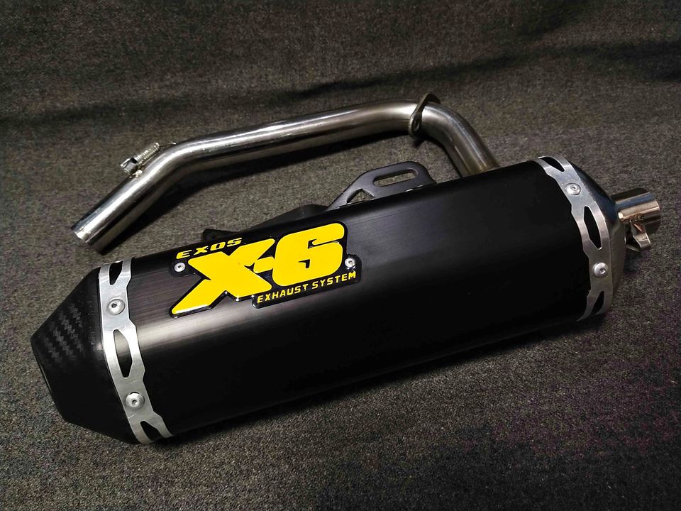 BLACK EXOS X6 PIPEE FOR MIO SPORTY MIO 125 HONDA CLICKV2 AEROX NMAX ...